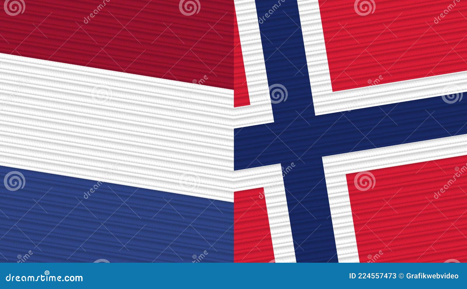 Norway and Netherlands Two Half Flags Together Stock Illustration ...