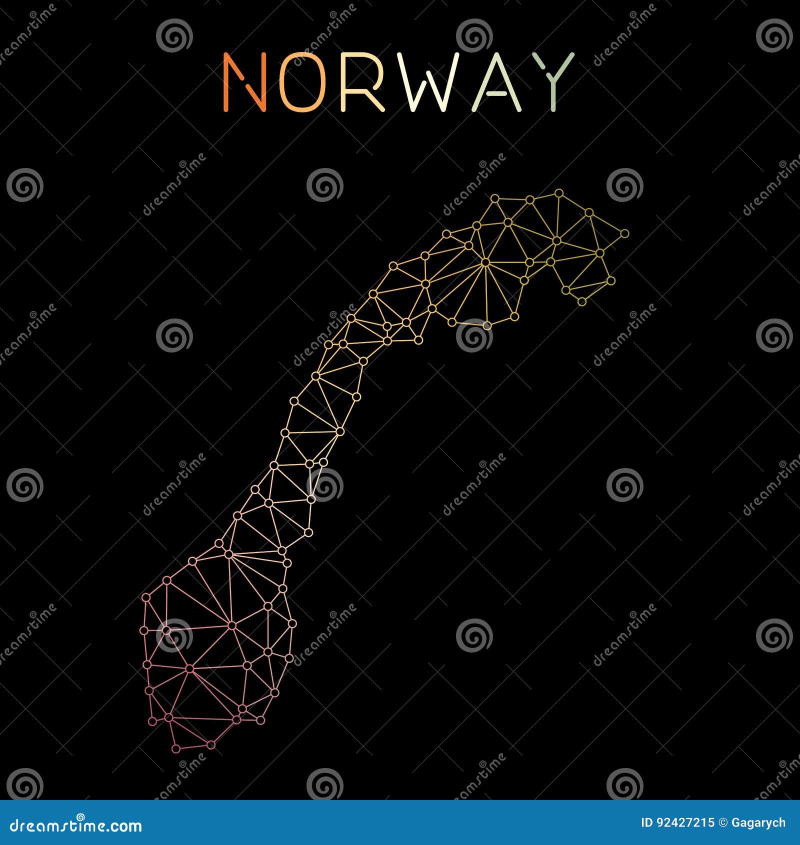 Norway network map. stock vector. Illustration of country - 92427215
