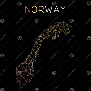 Norway network map. stock vector. Illustration of country - 92427215
