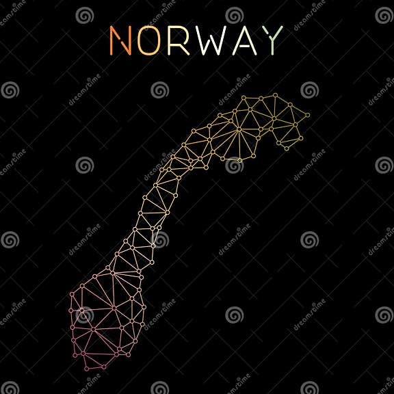 Norway network map. stock vector. Illustration of country - 92427215