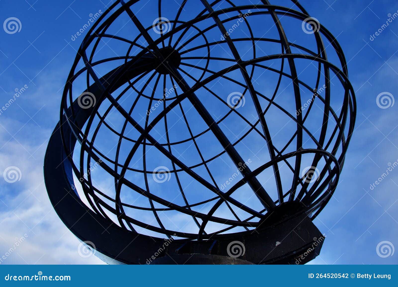 The Round Globe Standing at the Tip of North Cape in Norway Stock Photo ...
