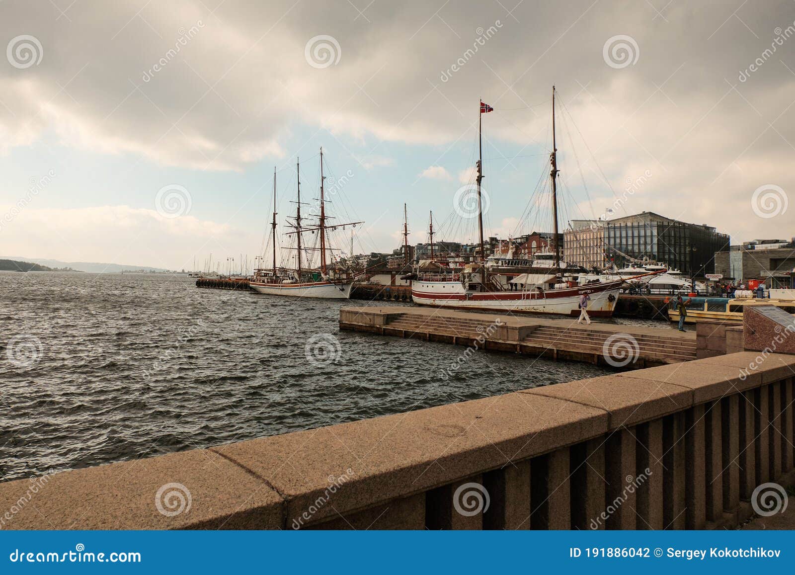 Norway. Ships at the Pier in Oslo. September 18, 2018 Editorial ...