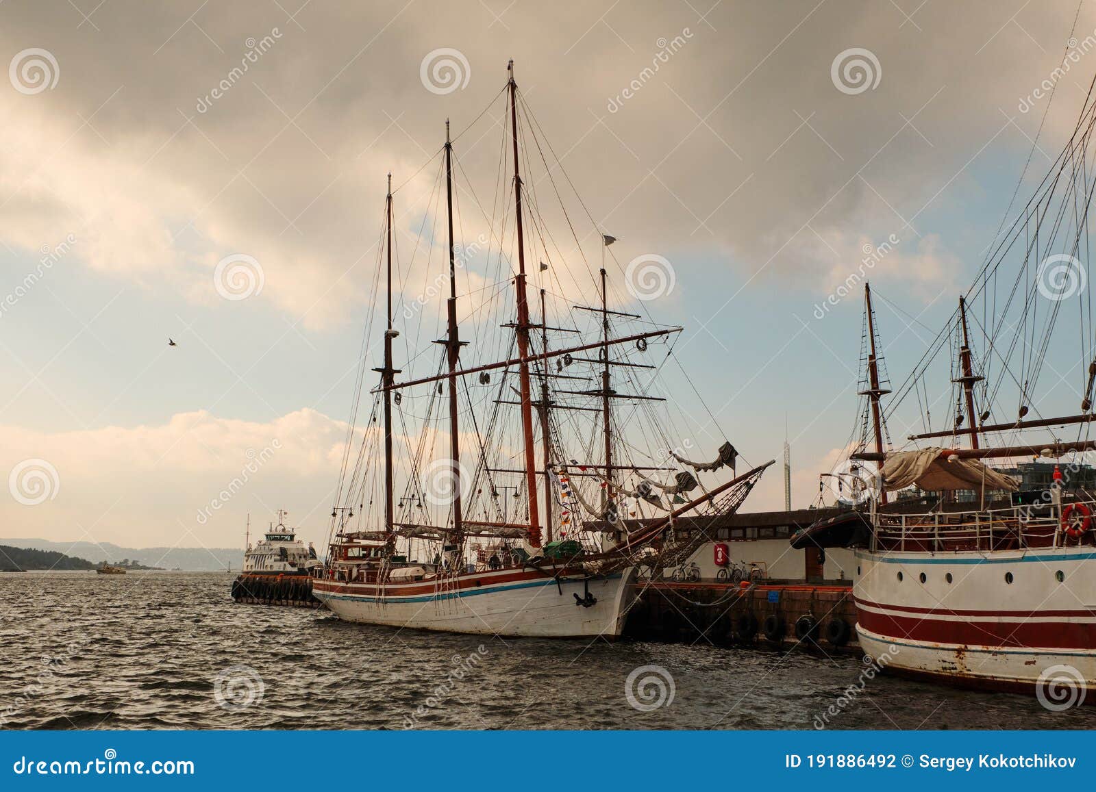 Norway. Ships at the Pier in Oslo. September 18, 2018 Editorial ...