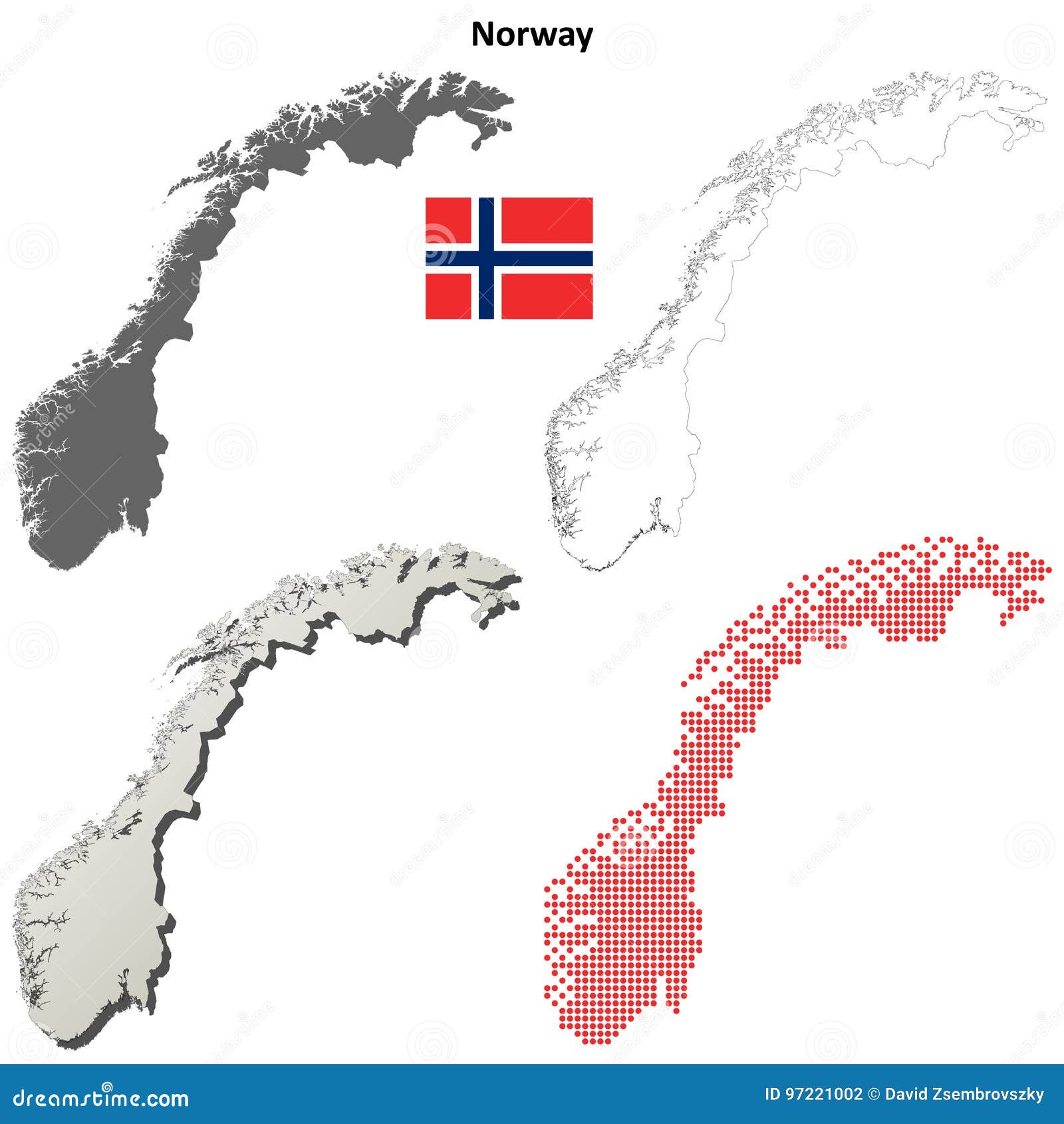 Norway outline map set stock vector. Illustration of contour - 97221002