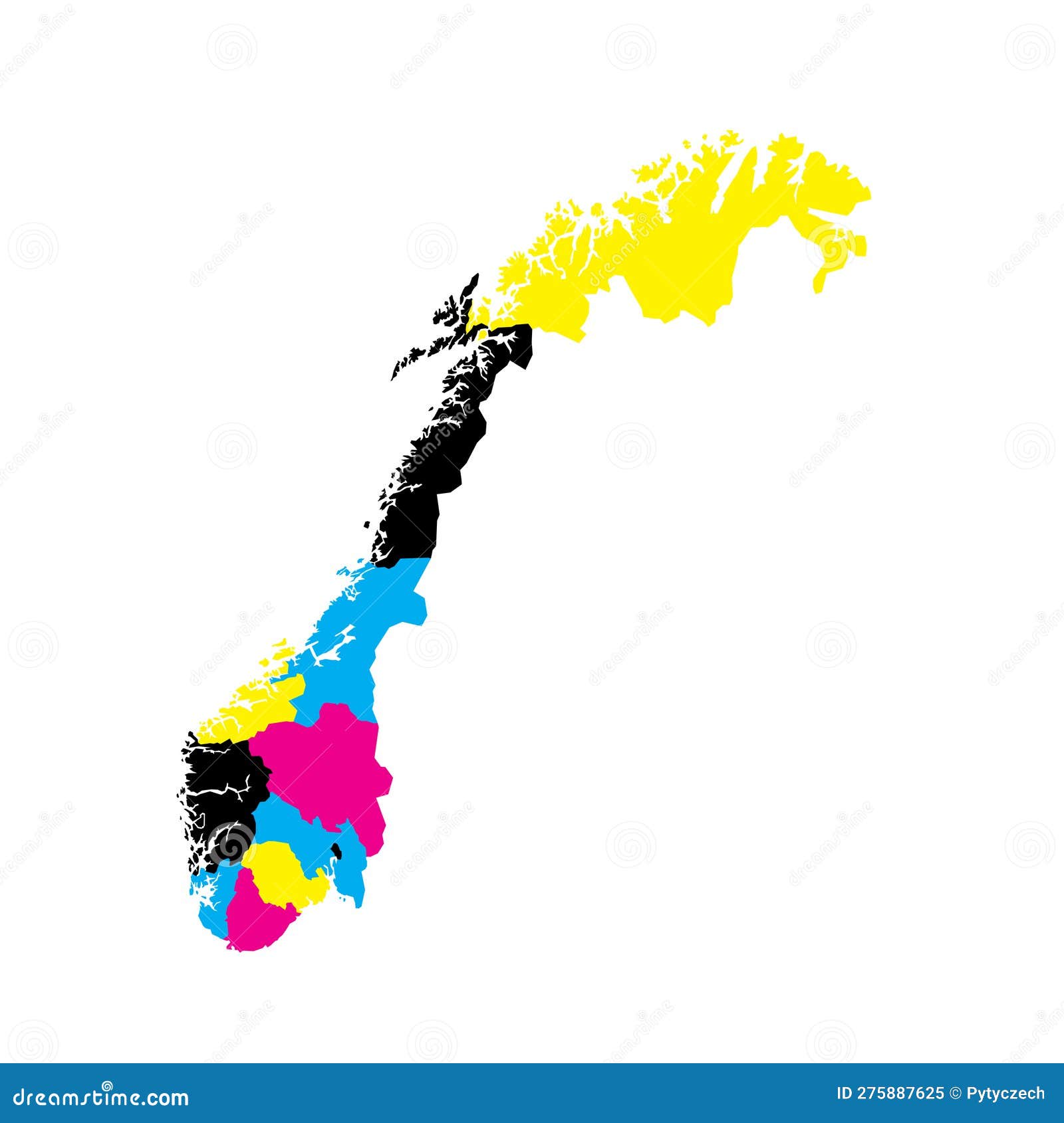 Norway Political Map of Administrative Divisions Stock Illustration ... Norway Political Map of Administrative Divisions Stock Illustration ...