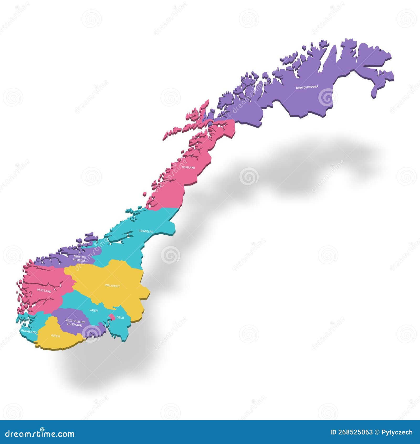 Norway Political Map of Administrative Divisions Stock Vector ... Norway Political Map of Administrative Divisions Stock Vector ...