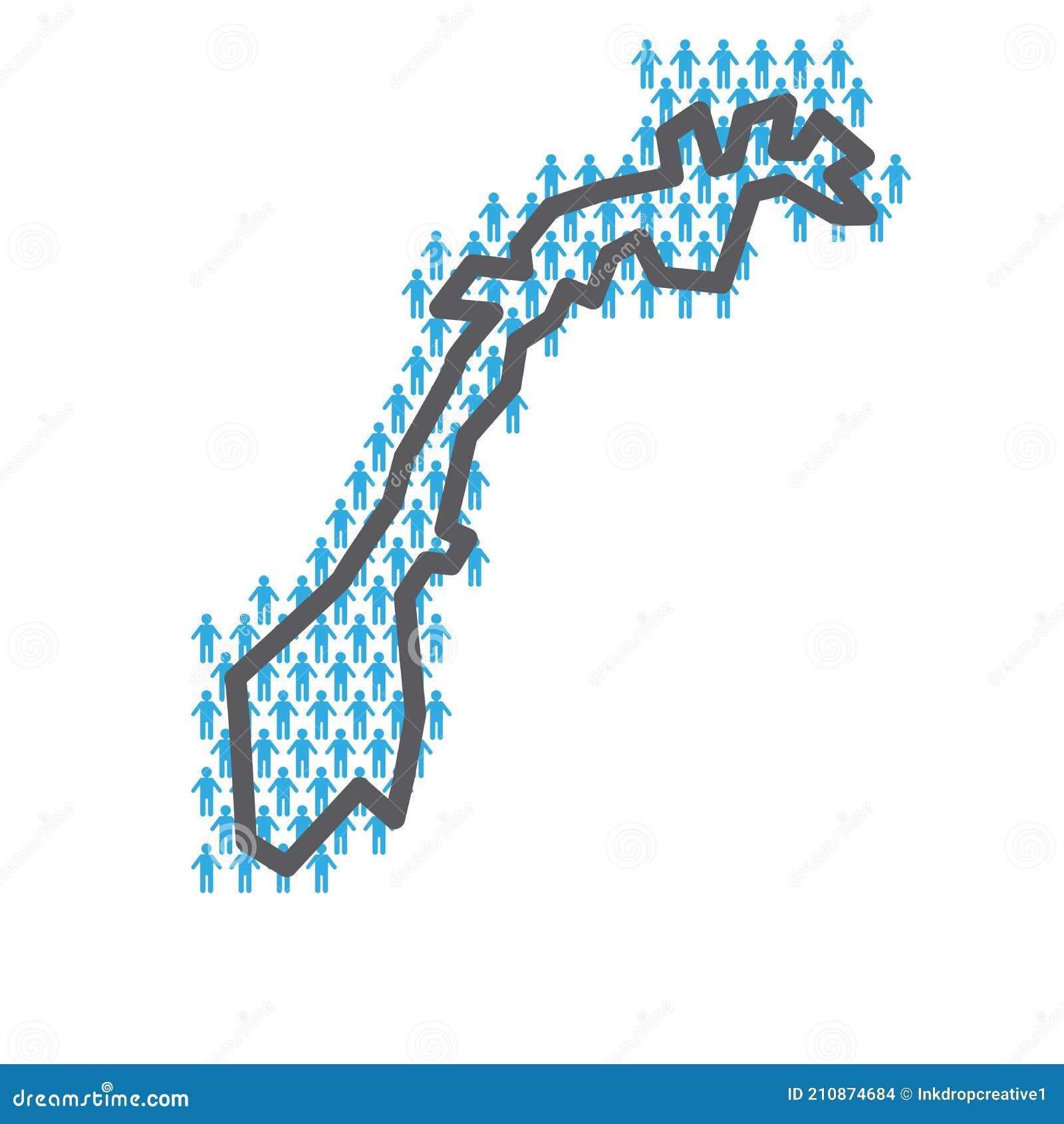 Norway People Icon Map. Stylized Vector Silhouette Of Norway ...