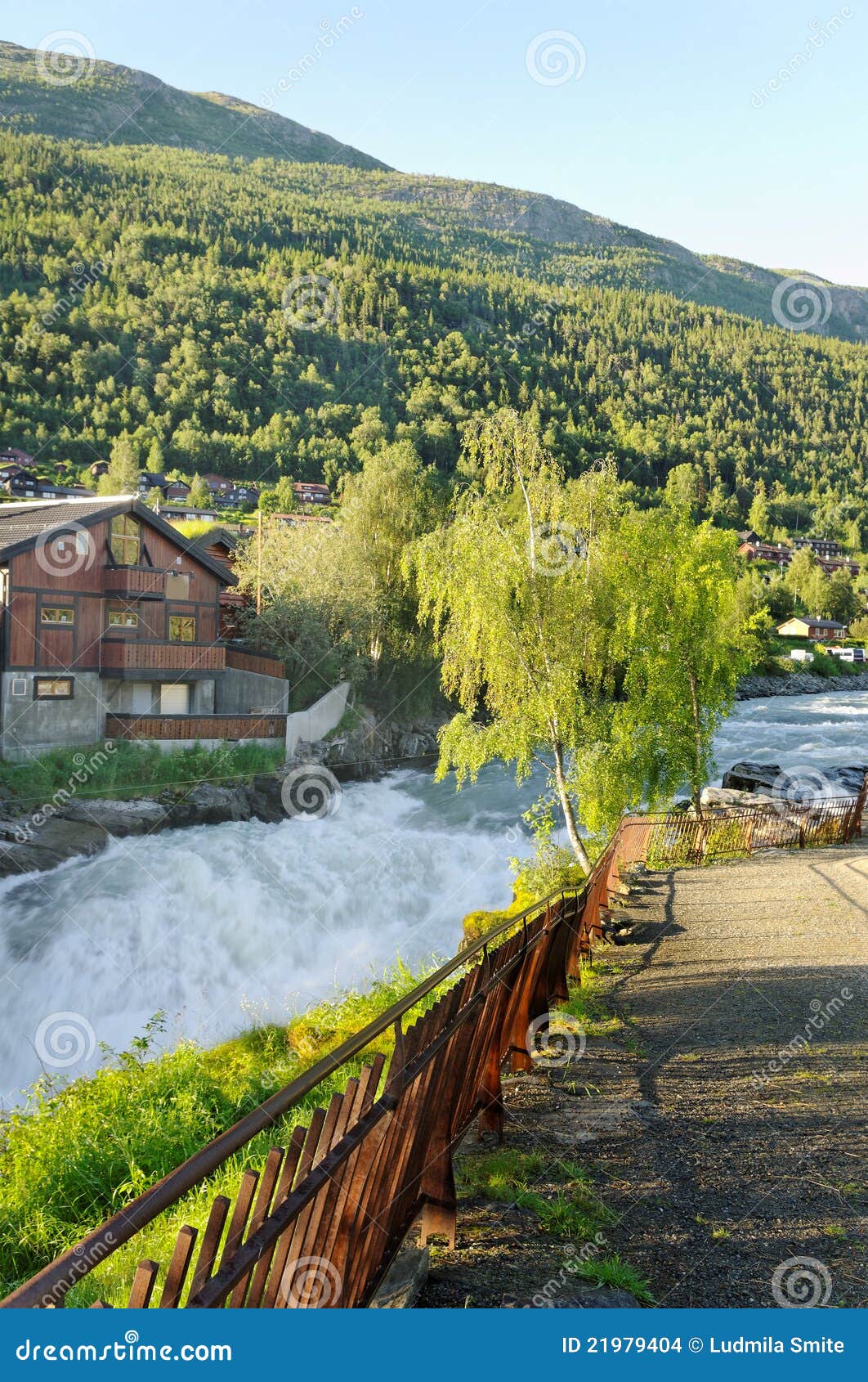 Norway river. stock photo. Image of moss, freshness, rocky - 21979404