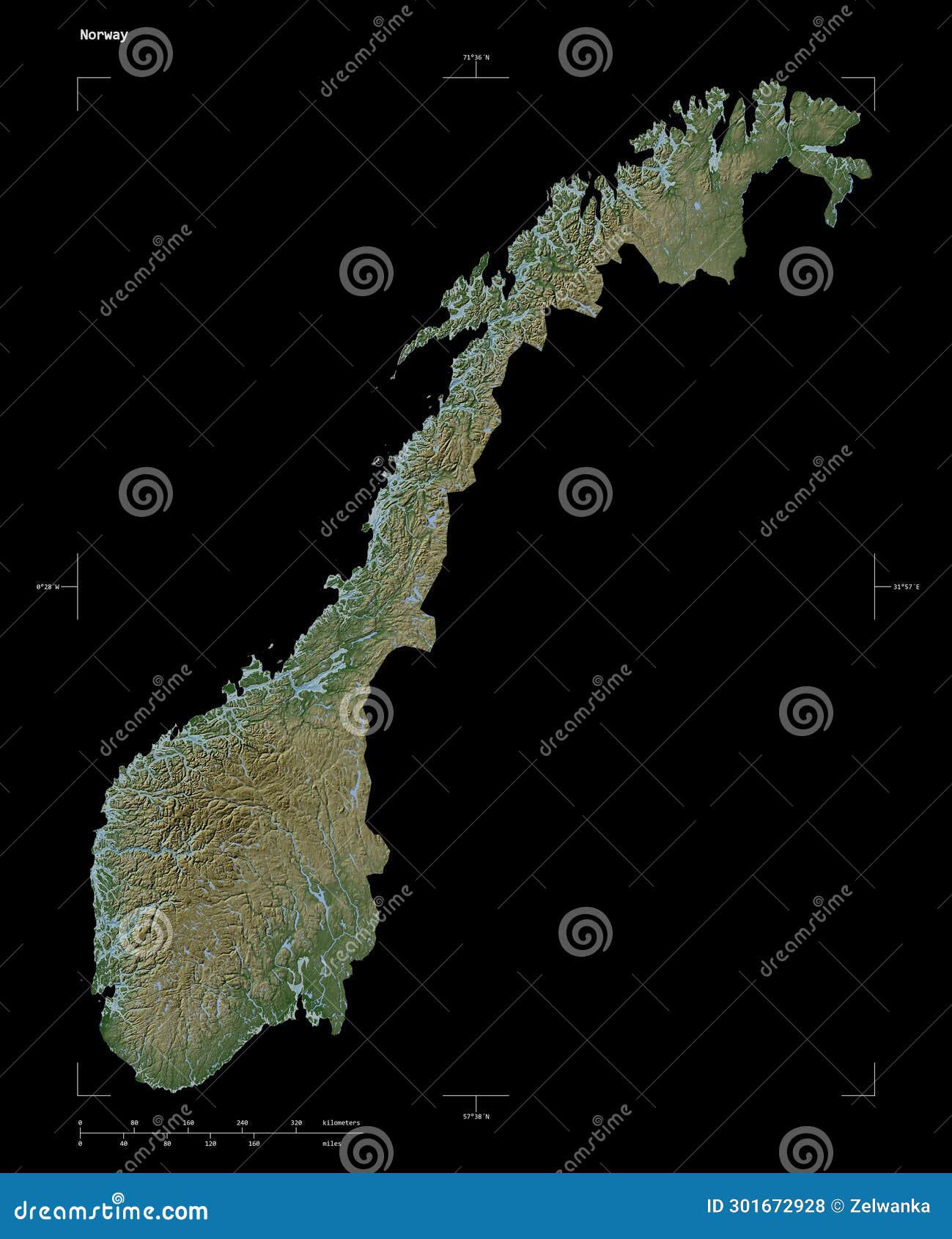 Norway Shape on Black. Pale Stock Illustration - Illustration of solid ...