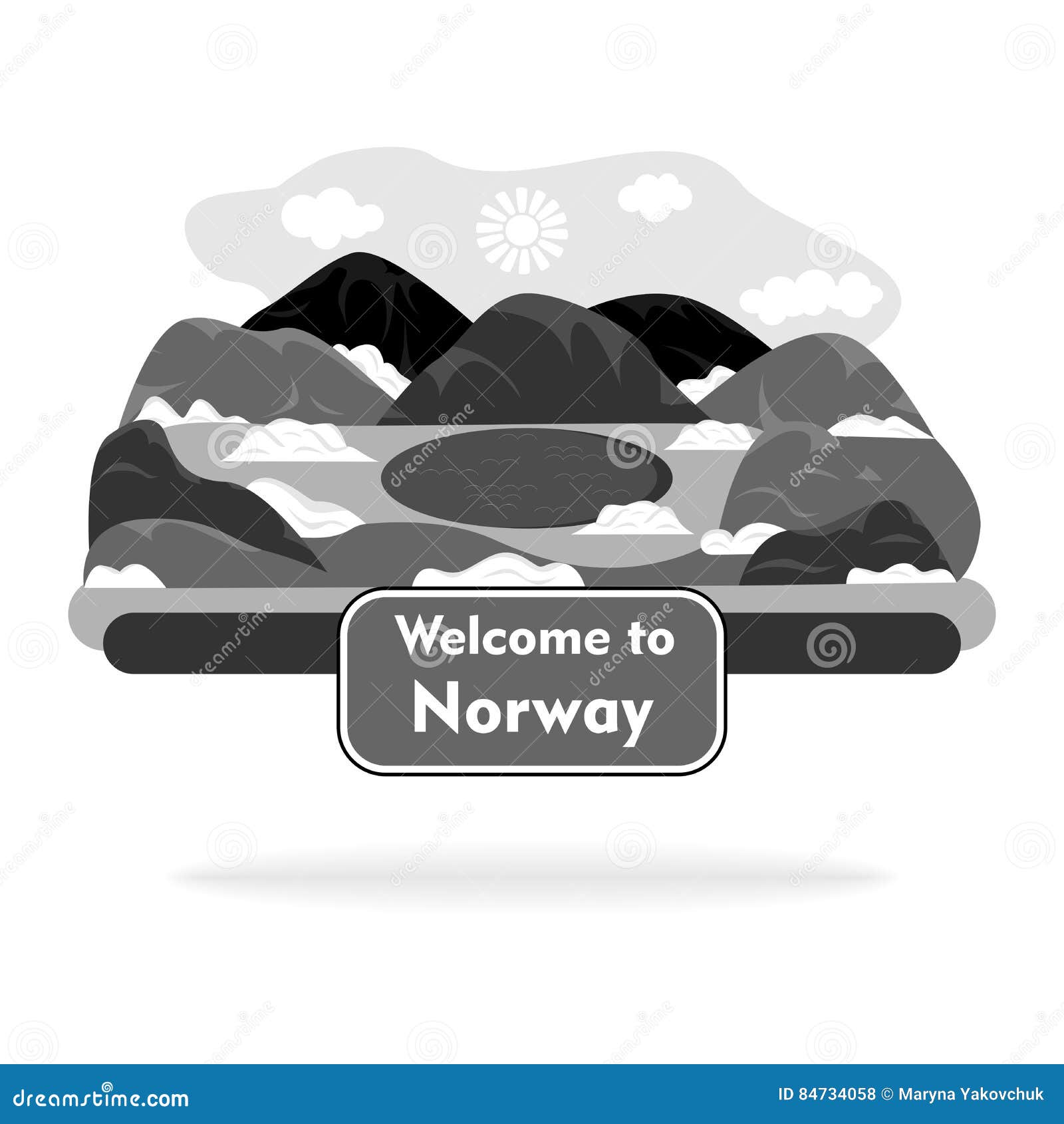 The norway sign black stock vector. Illustration of black - 84734058