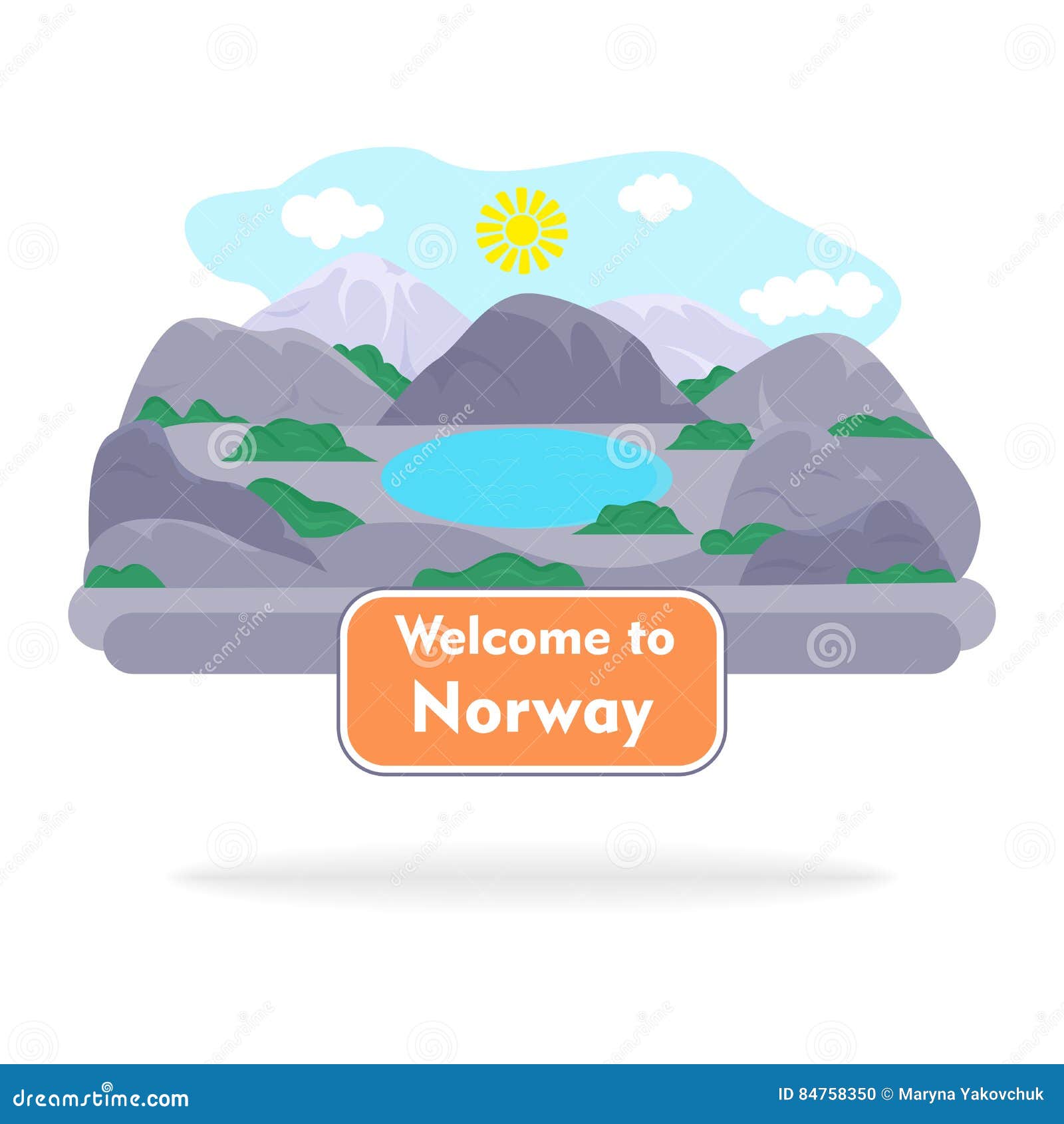 The norway sign stock vector. Illustration of tour, oslo - 84758350