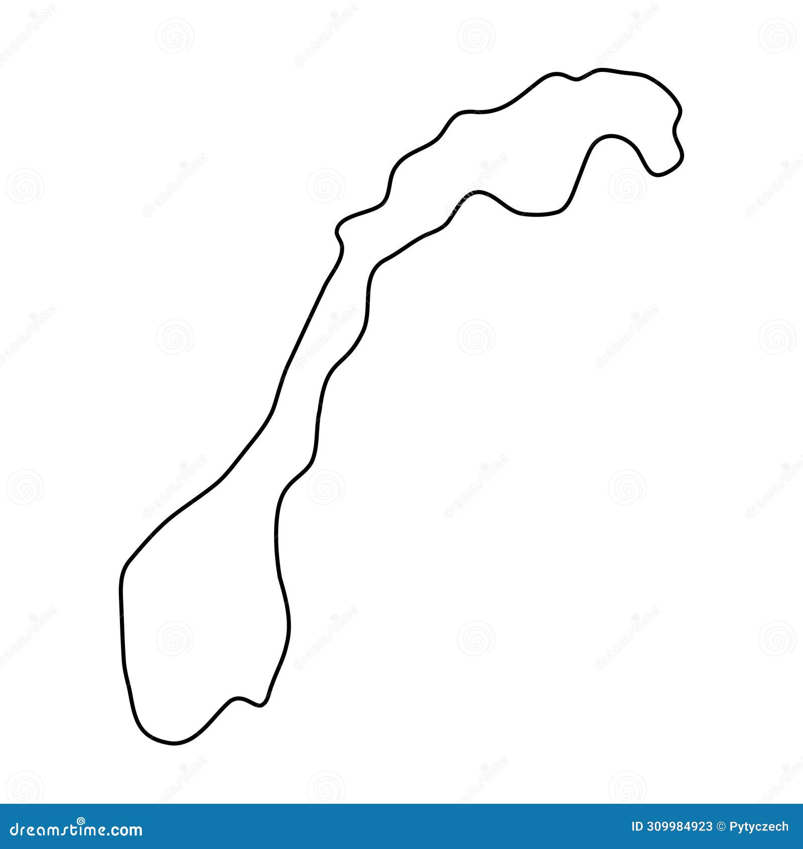 Norway Simplified Vector Outline Map Stock Vector - Illustration of ...