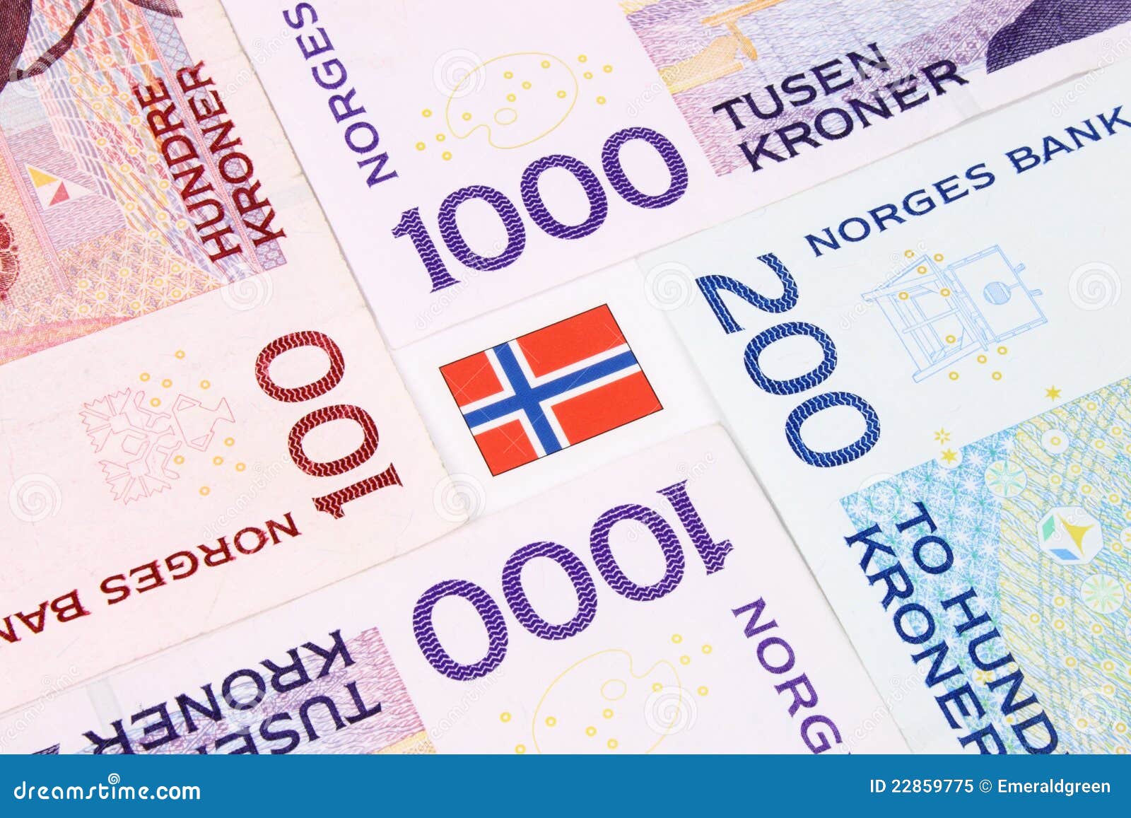 Norwegian Bank Notes & Flag Stock Image - Image of travel, finance ...