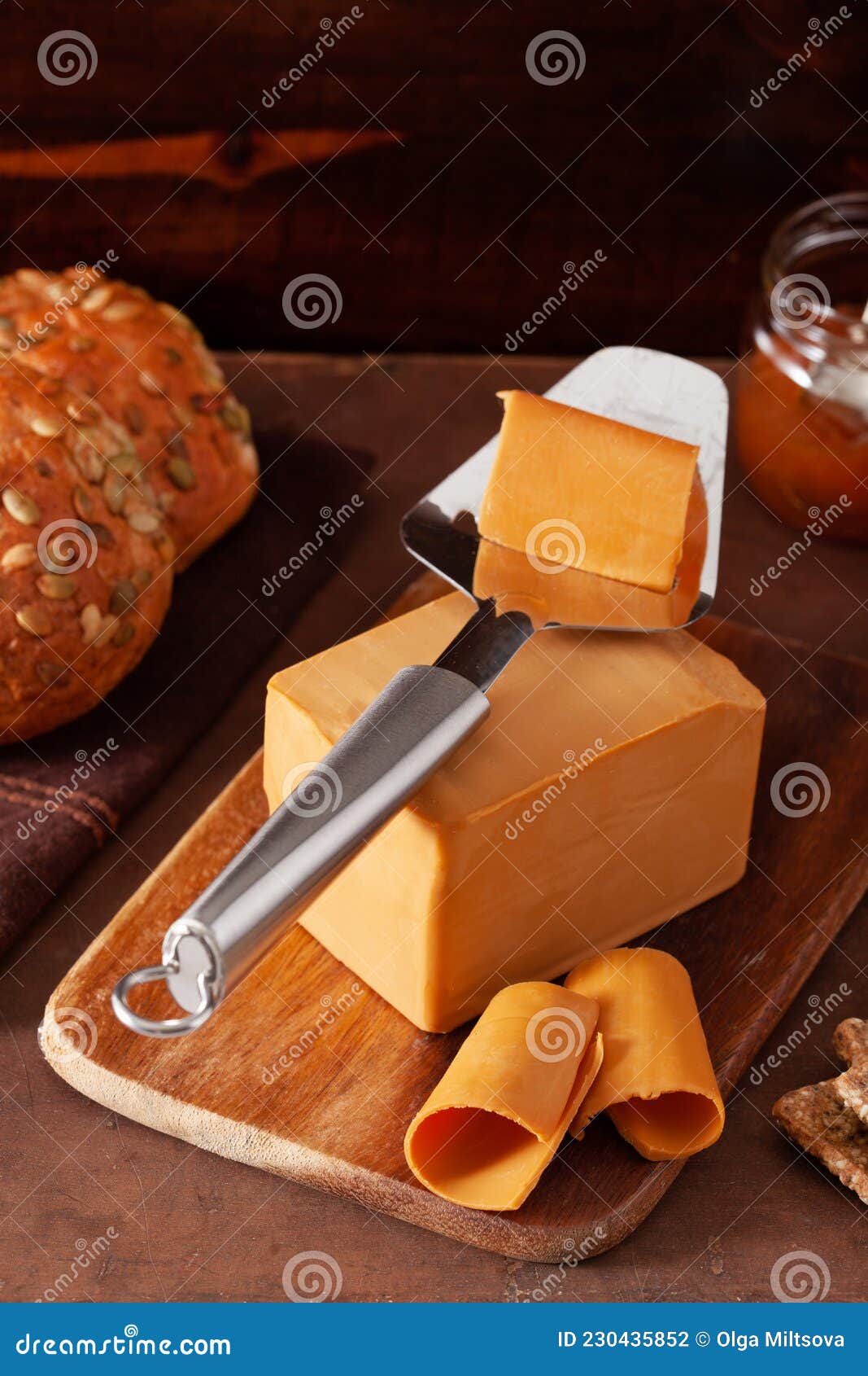 Norwegian Brunost Traditional Brown Cheese Stock Photo - Image of ...