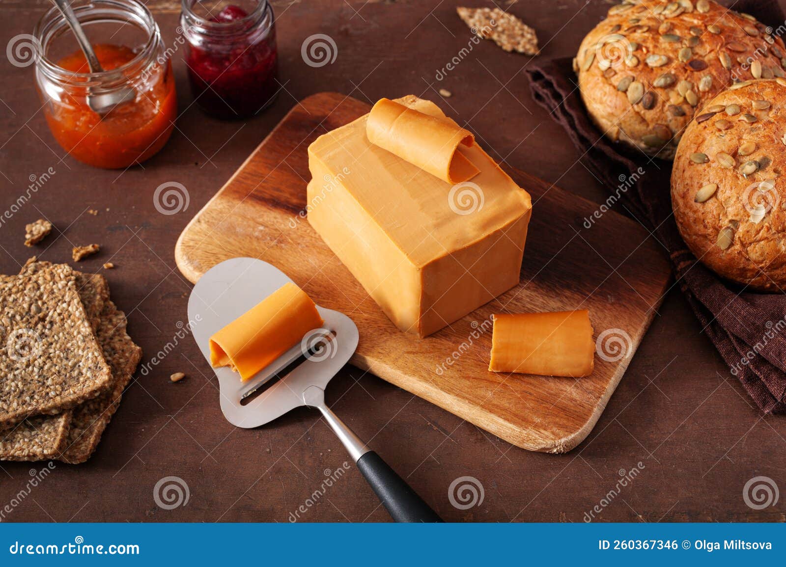 Norwegian Brunost Traditional Brown Cheese Stock Photo - Image of ...