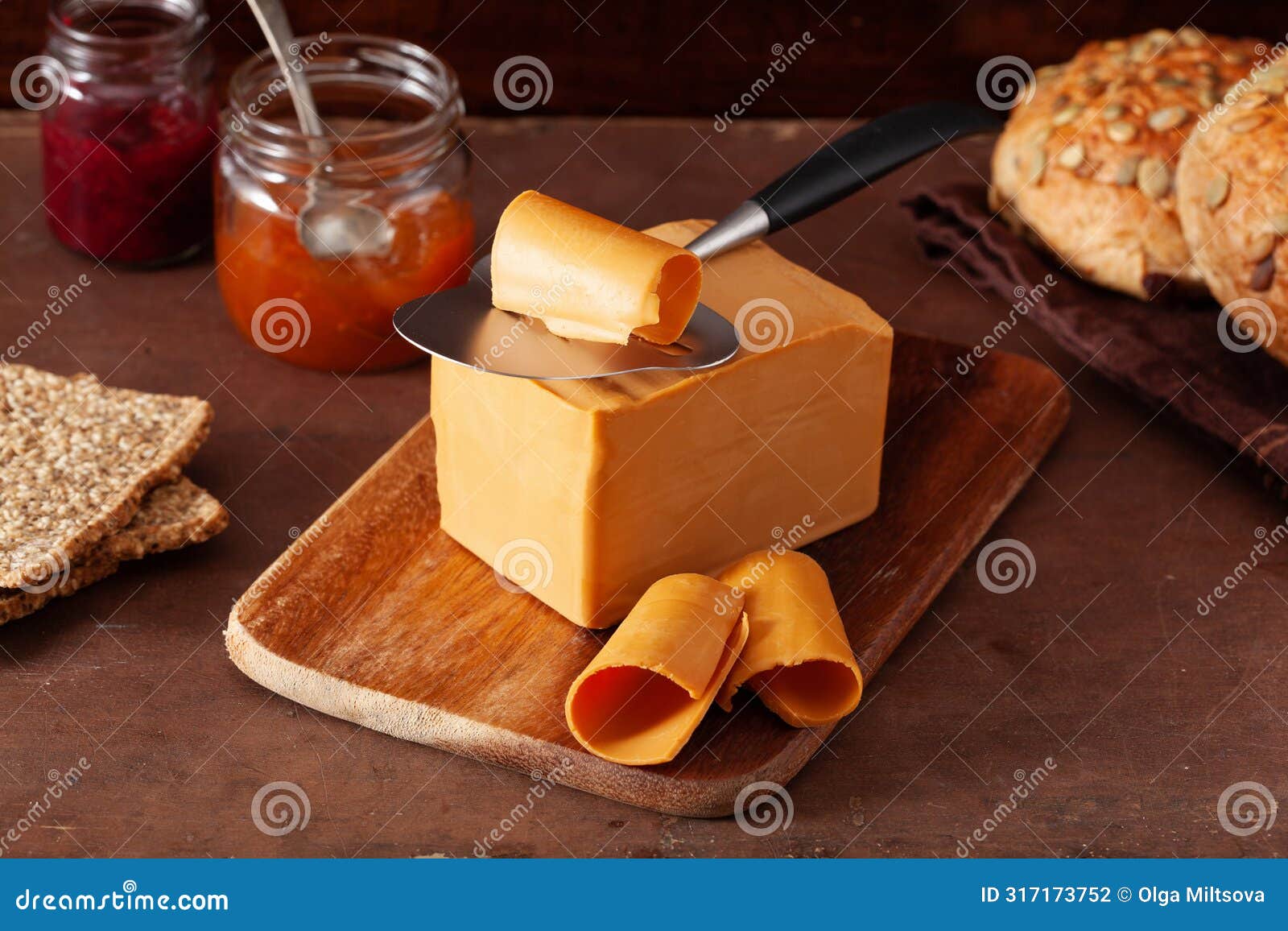 Norwegian Brunost Traditional Brown Cheese Stock Photo - Image of ...