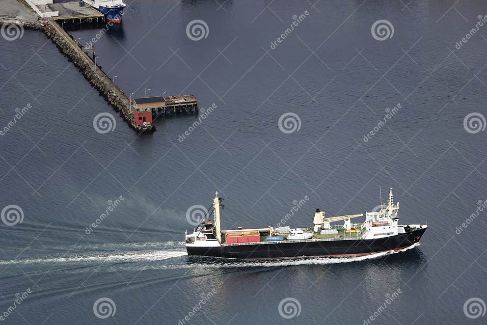 Norwegian Cargo ship stock image. Image of fjord, horizontal - 16333843