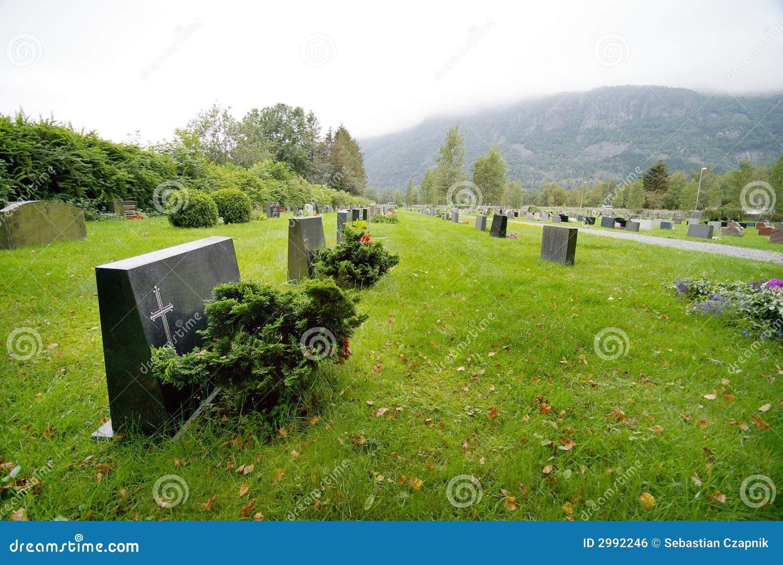 Norwegian cemetery stock photo. Image of cloud, burial - 2992246