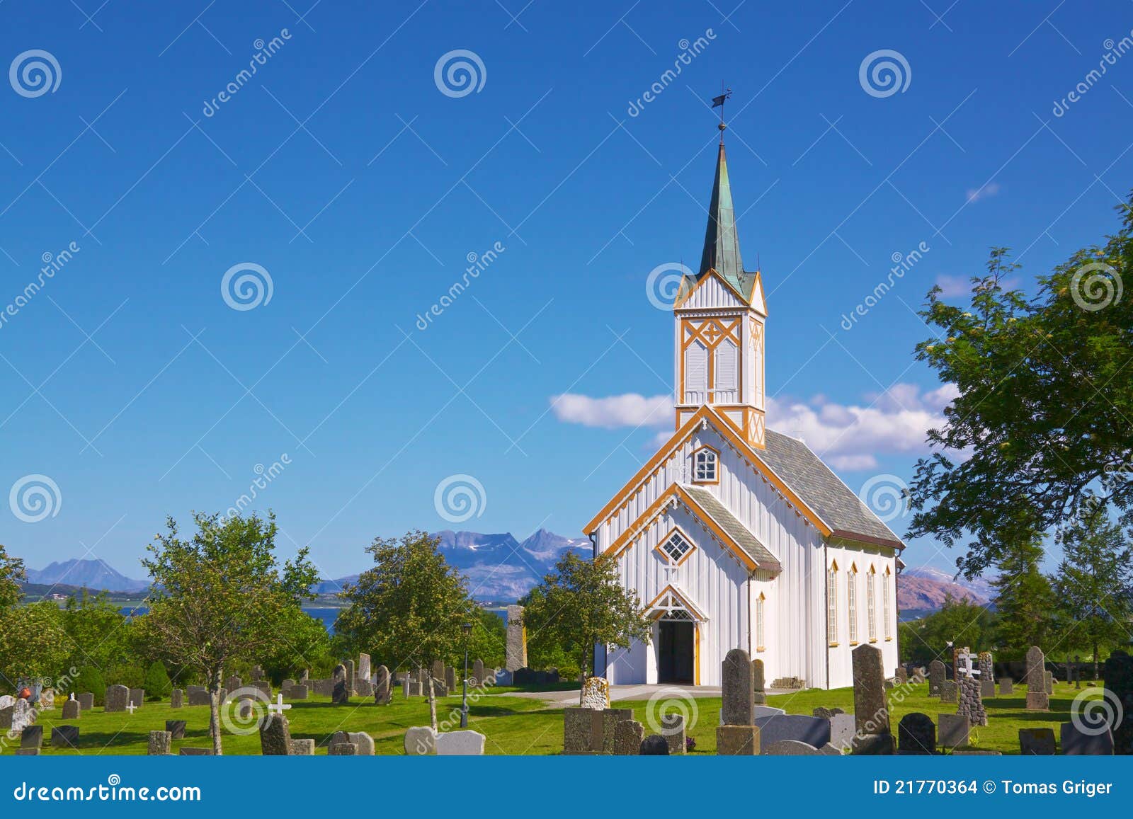 Norwegian Church in Forvik, Norway Stock Photo - Image of cross, bright ...