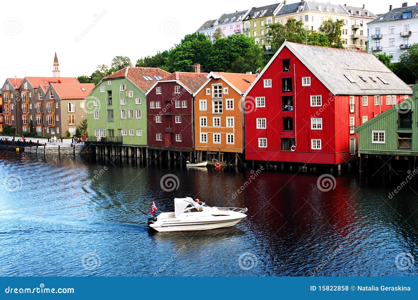 Norwegian city stock photo. Image of channel, white, europe - 15822858