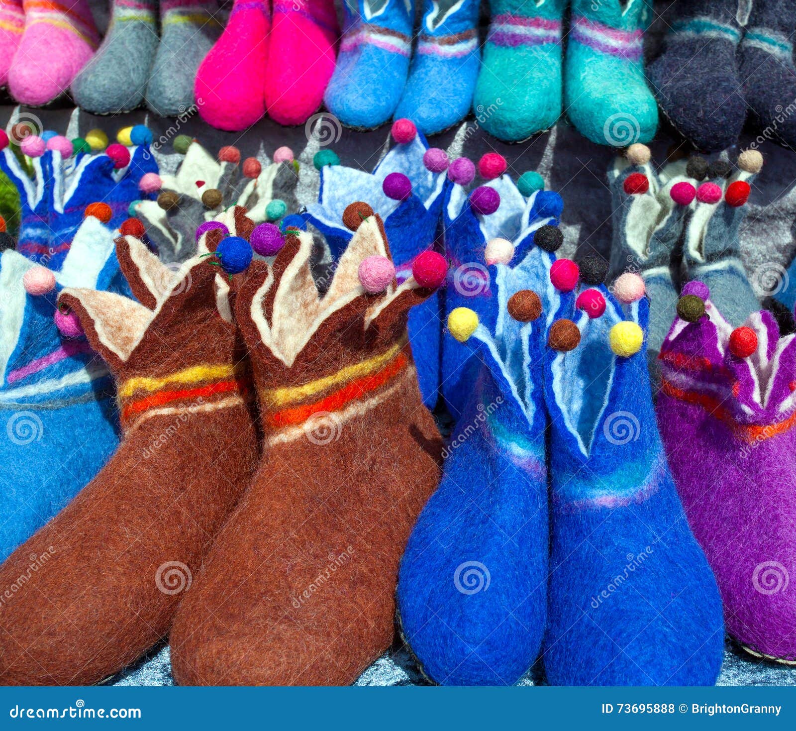 Norwegian felt slippers stock photo. Image of rack, accessory - 73695888