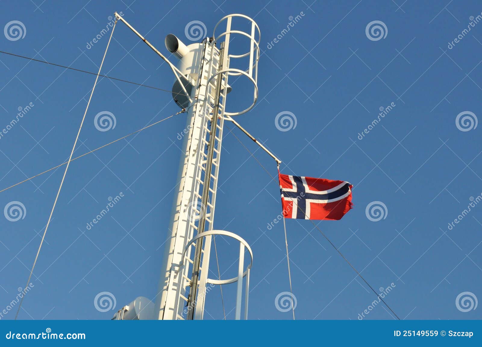 Norwegian Flag Flying on a Mast Stock Image - Image of north, ferry ...
