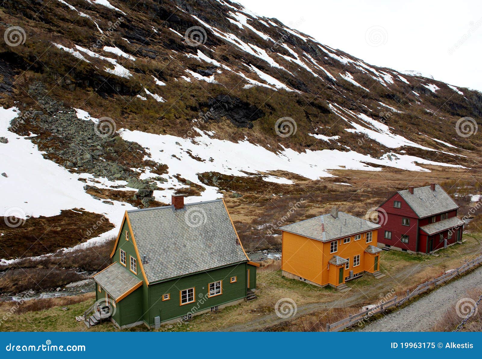 Norwegian houses stock image. Image of building, front - 19963175