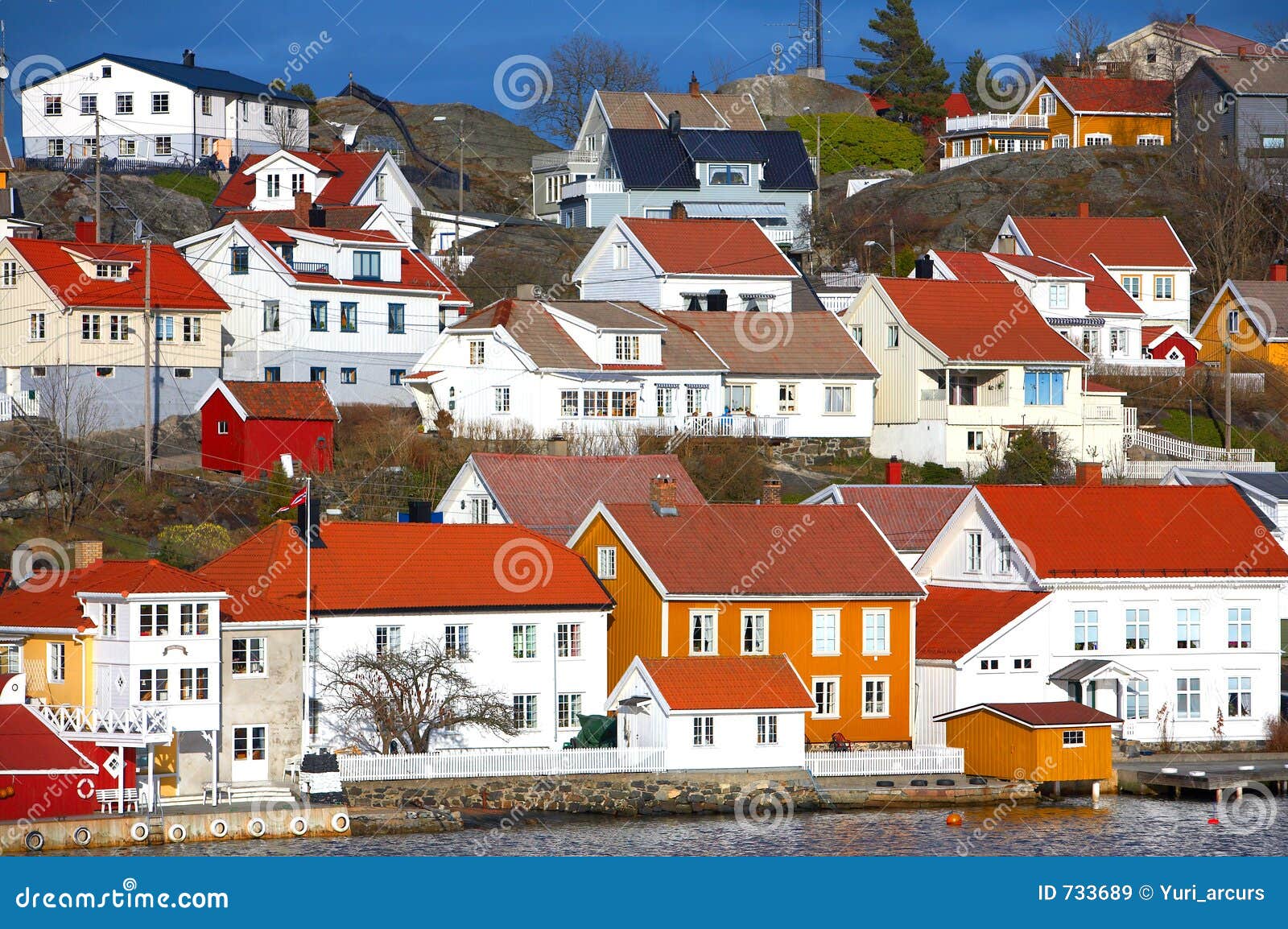Norwegian Houses stock image. Image of building, home, white - 733689