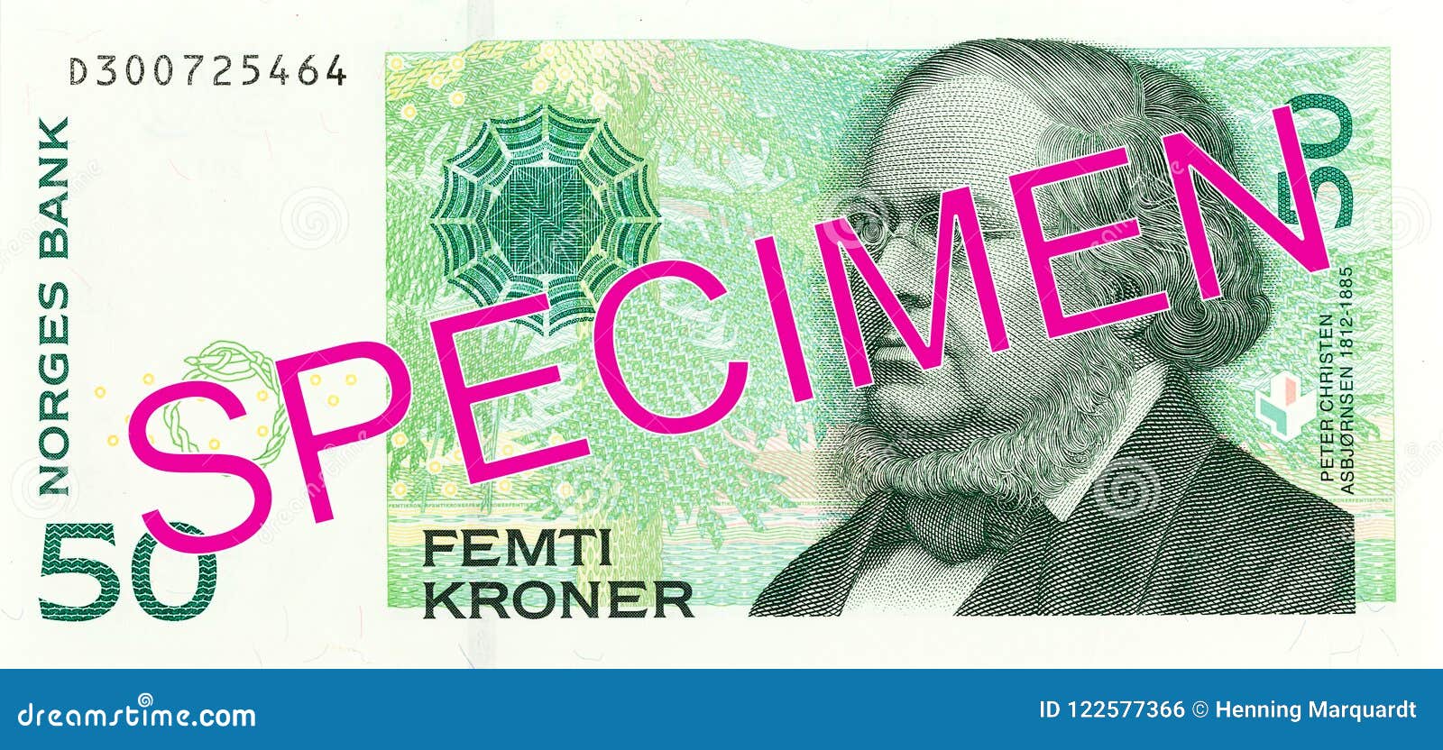 50 Norwegian Krone Bank Note Obverse Stock Photo - Image of exchange ...