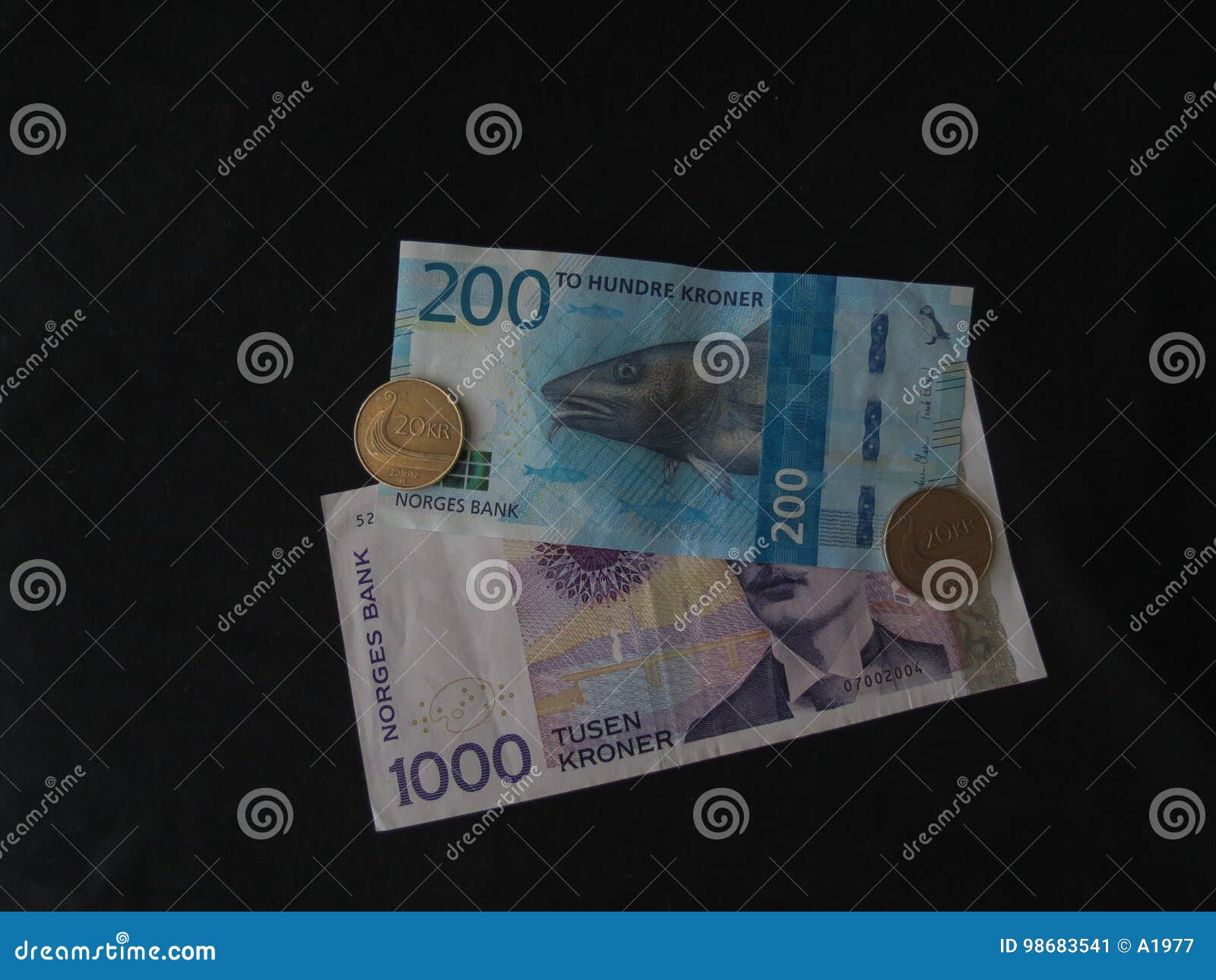 Norwegian Krone Notes and Coins, Norway Stock Image - Image of europe ...
