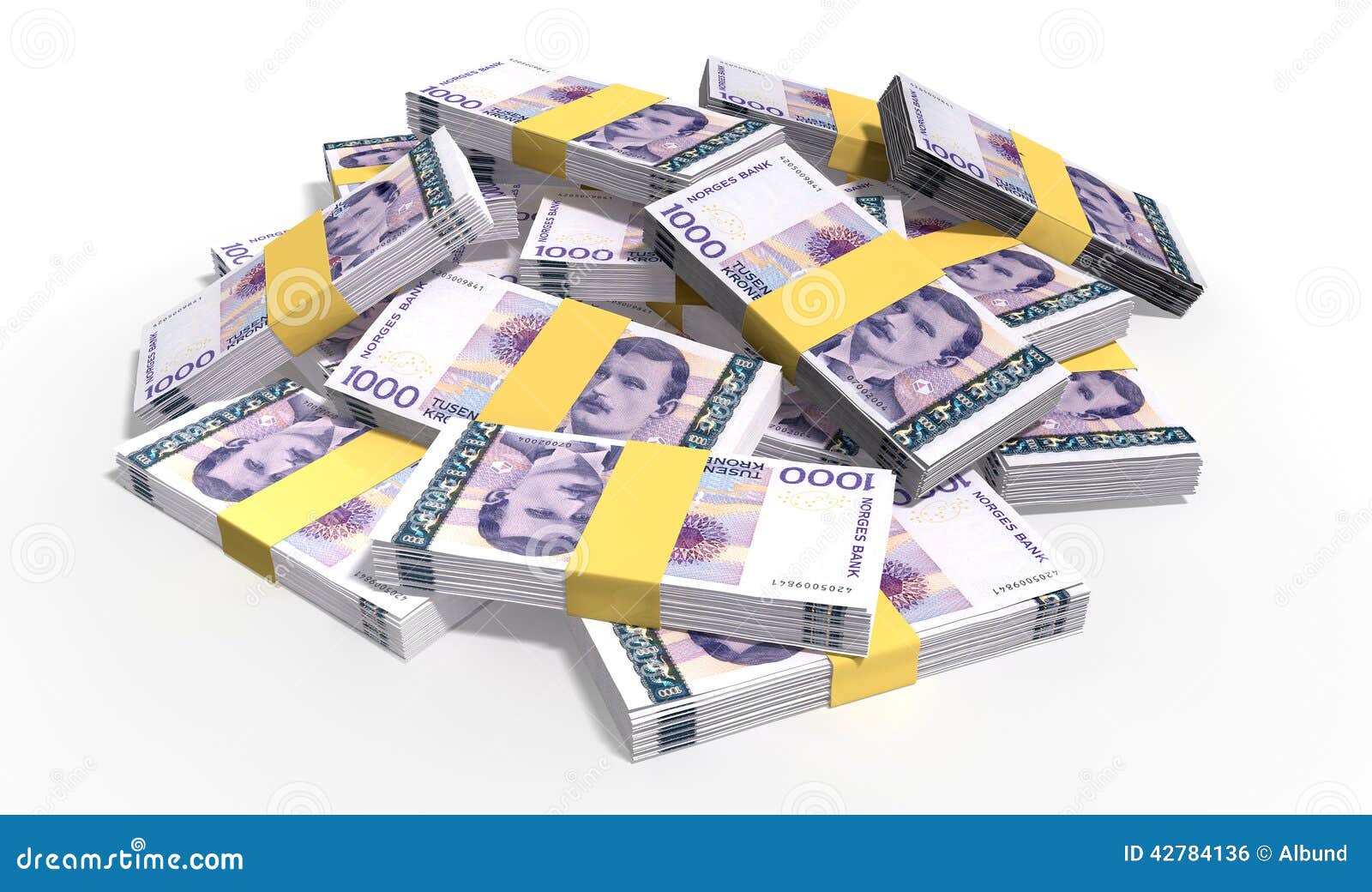 Norwegian Krone Notes Scattered Pile Stock Photo - Image of notes ...