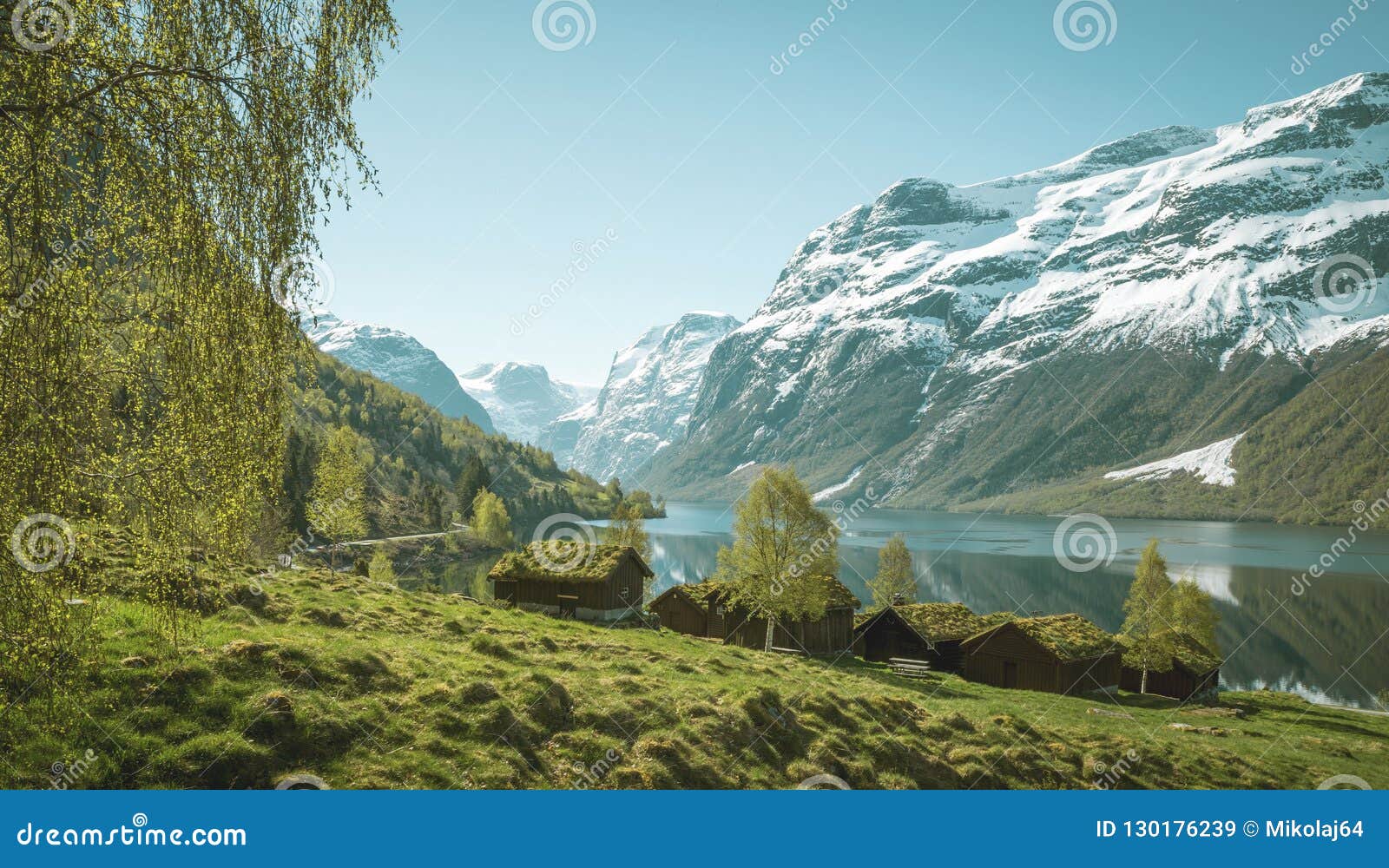 Norwegian landscape stock image. Image of glacier, tourism - 130176239