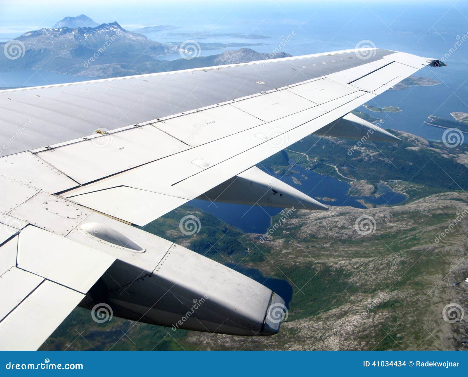 Norwegian Landscape Under Aeroplane Wing Stock Photo - Image of ...