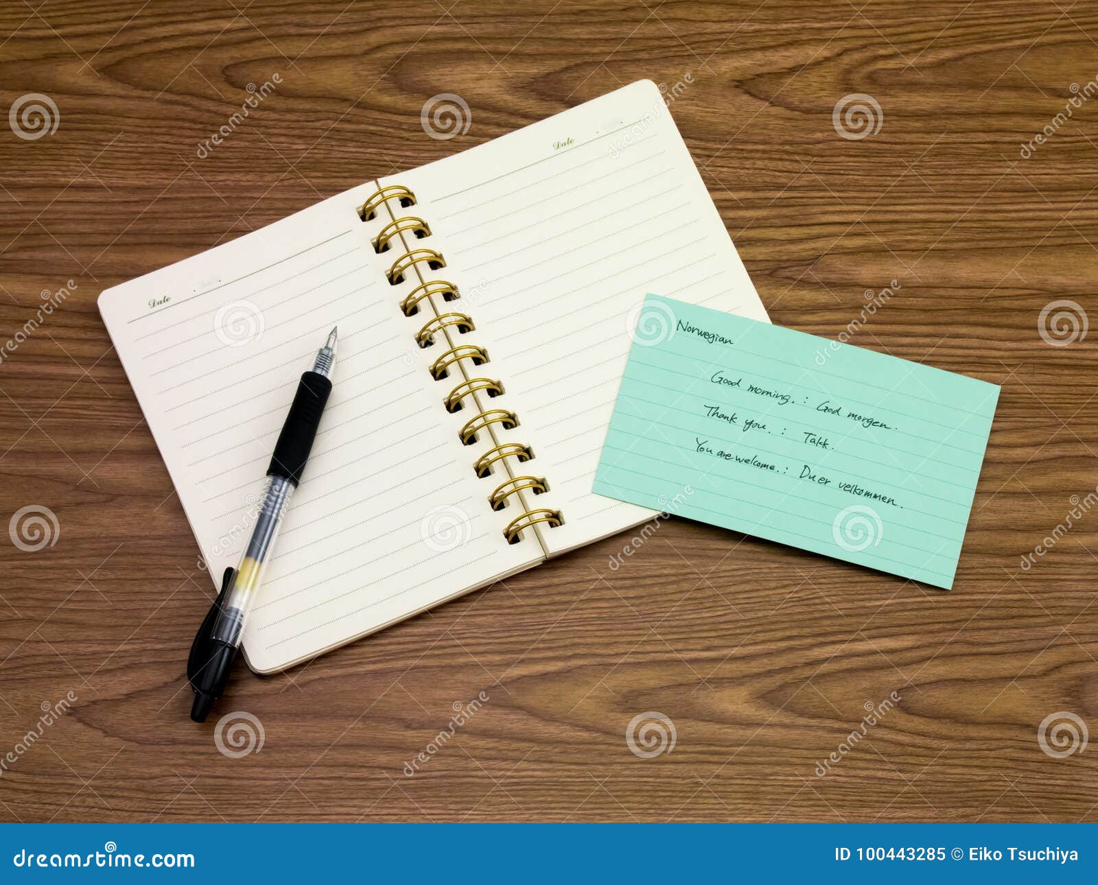 Norwegian; Learning New Language Writing Words on the Notebook Stock ...