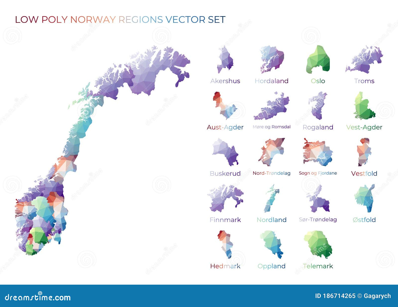 Norwegian Low Poly Regions. Stock Vector - Illustration of destination ... Norwegian Low Poly Regions. Stock Vector - Illustration of destination ...