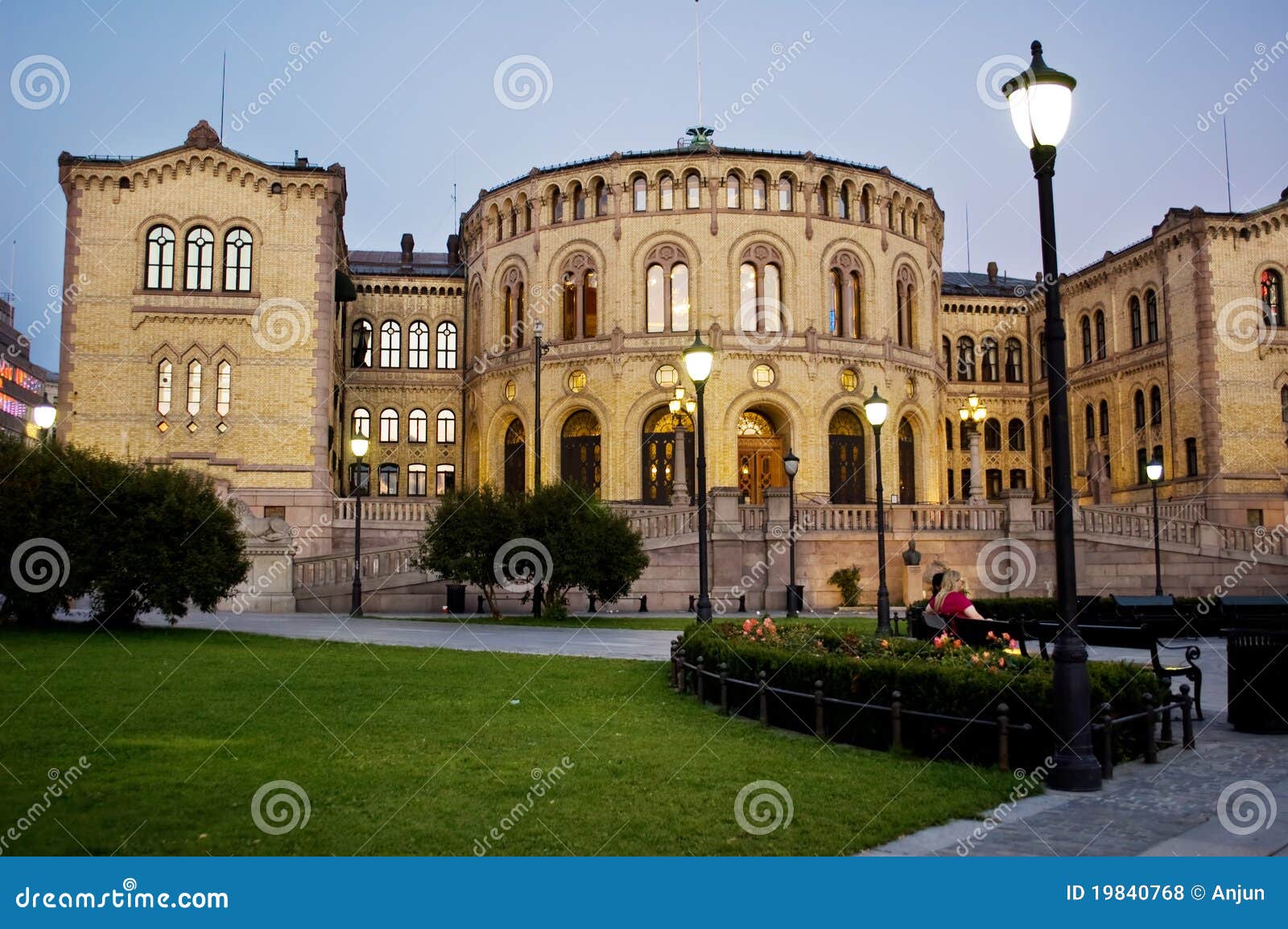 Norwegian Parliament Building in Oslo Stock Photo - Image of ...