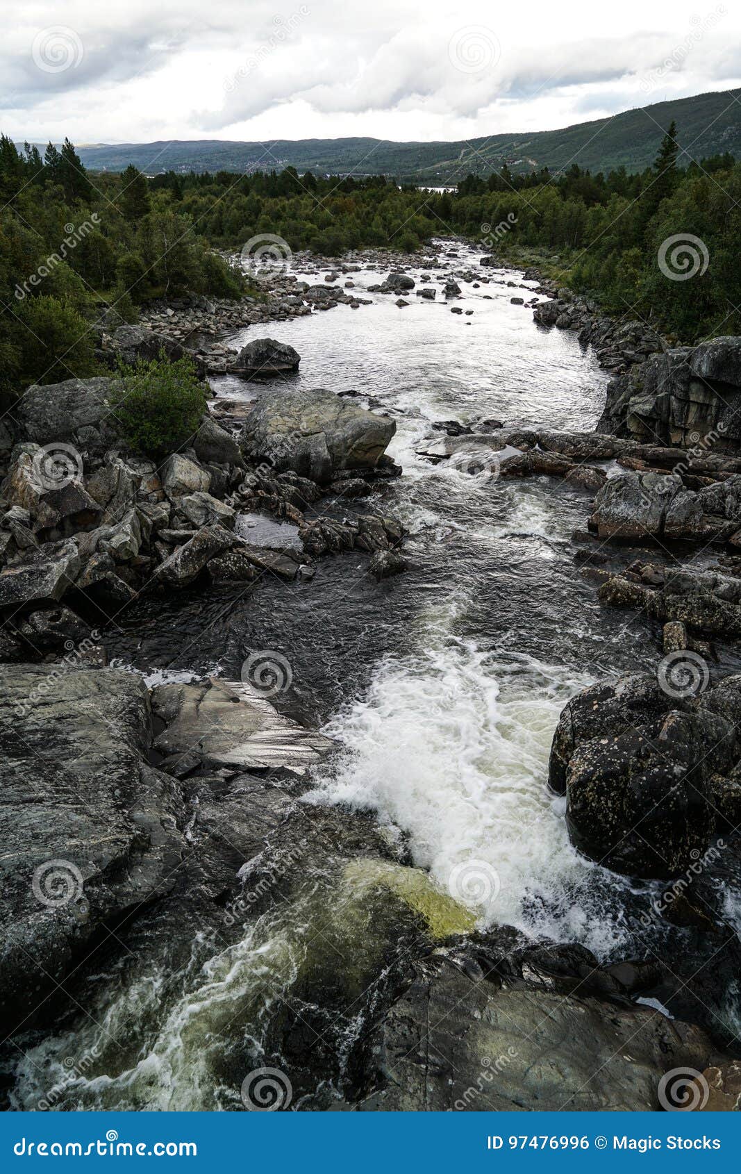 Norwegian River stock photo. Image of valley, water, waterfall - 97476996