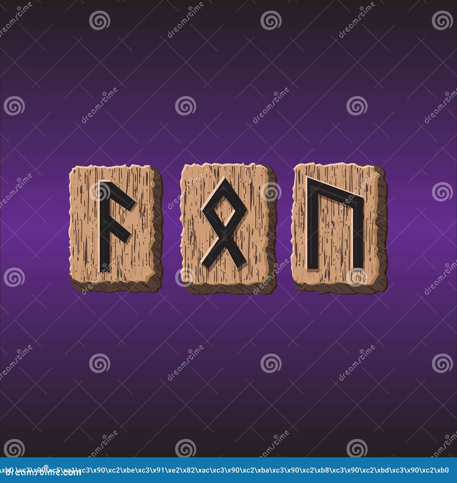 Norwegian Rune Icons Vector Set of Three Pieces Stock Vector ...
