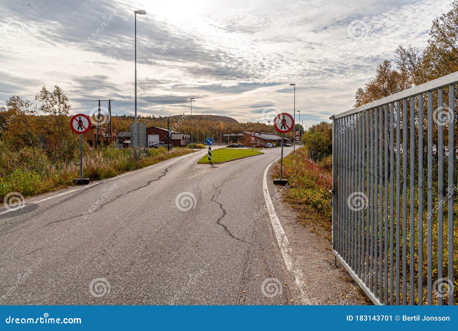 The Norwegian and Russian Border. Gate in To Russia. Stock Image ...