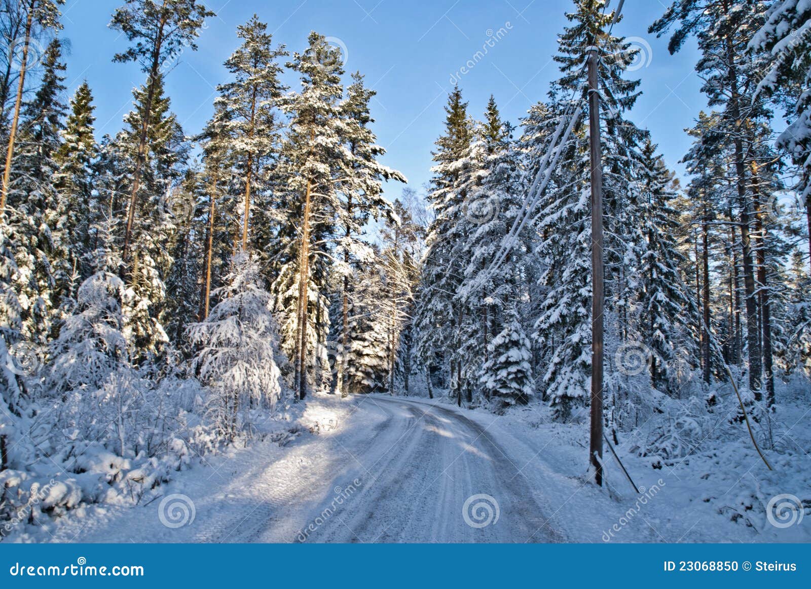 Norwegian Winter Landscape. Stock Photo - Image of forest, poles: 23068850