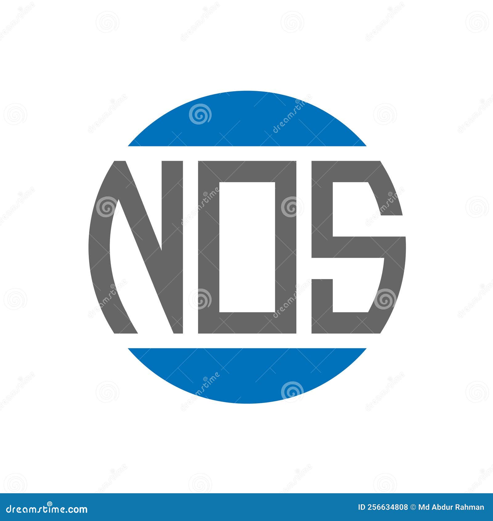 NOS Letter Logo Design On White Background. NOS Creative Initials Circle Logo Concept. NOS ...