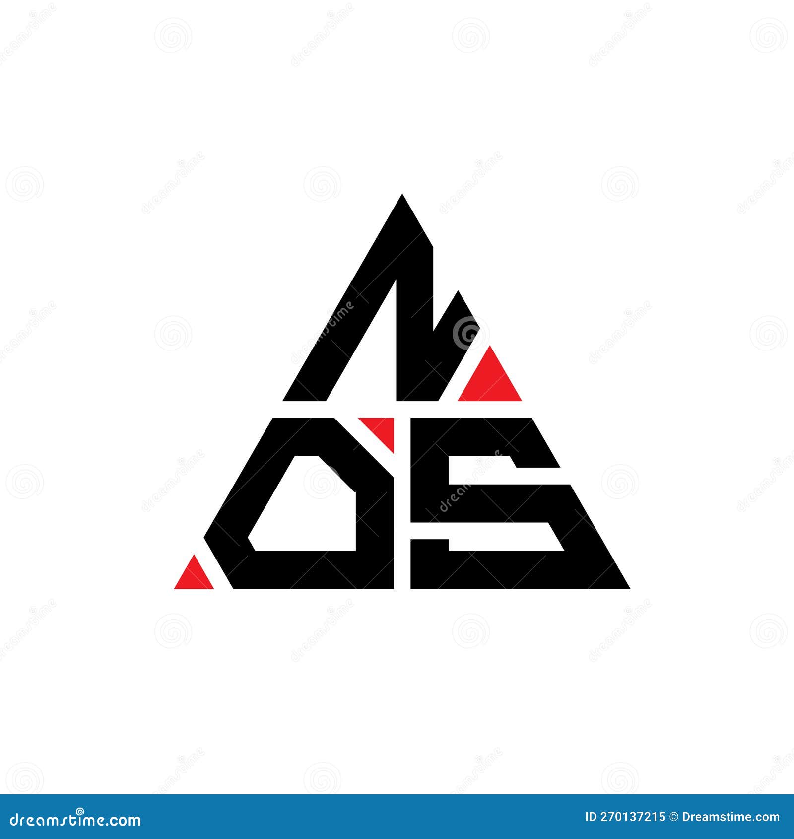 NOS Triangle Letter Logo Design with Triangle Shape. NOS Triangle Logo ...