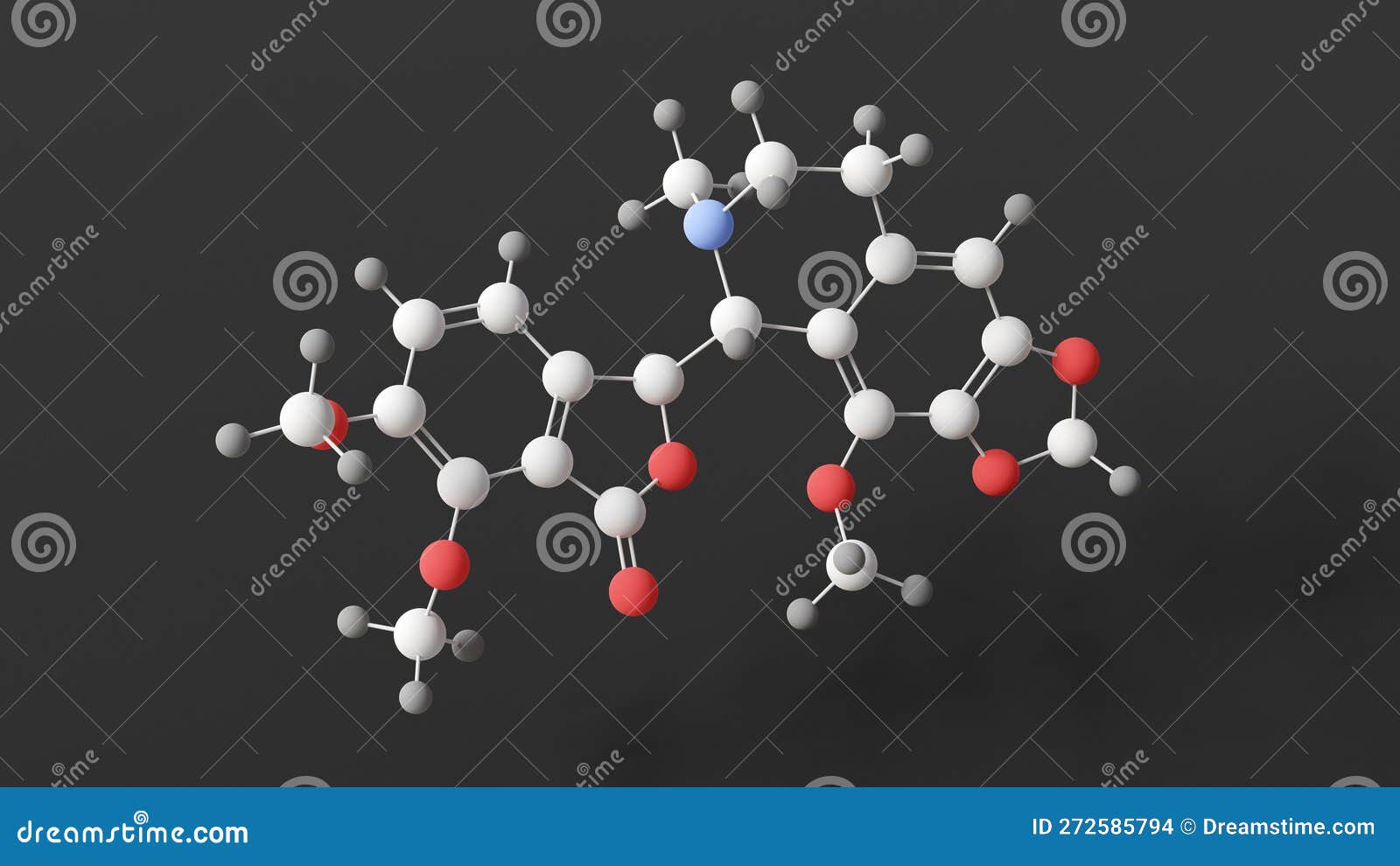 Noscapine Molecule, Molecular Structure, Nectodon, Ball and Stick 3d ...
