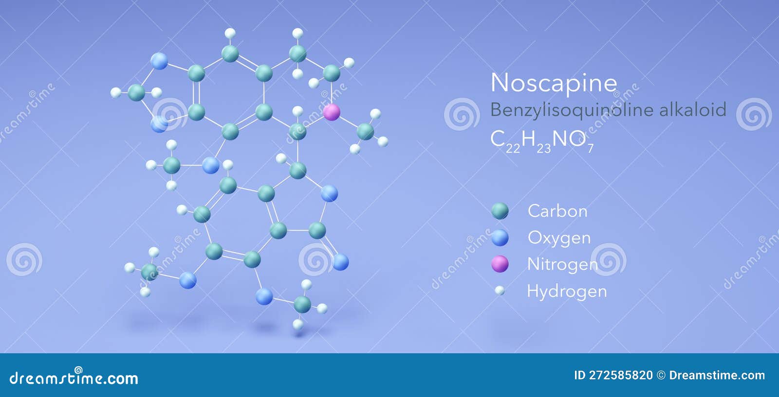 Noscapine Molecule, Molecular Structures, Narcotine, 3d Model ...