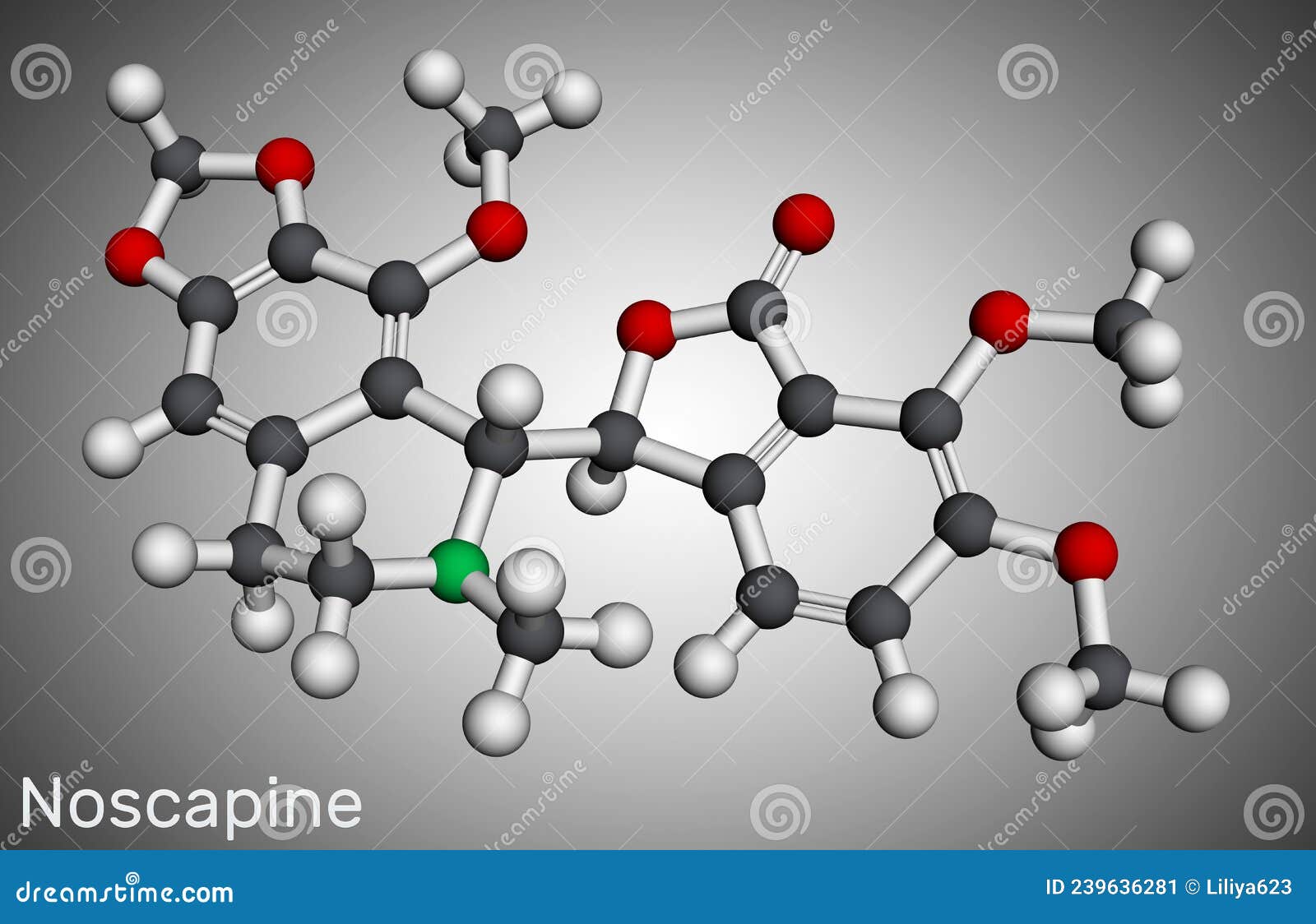 Noscapine Molecule. it is Non-sedating Isoquinoline Alkaloid Used for ...