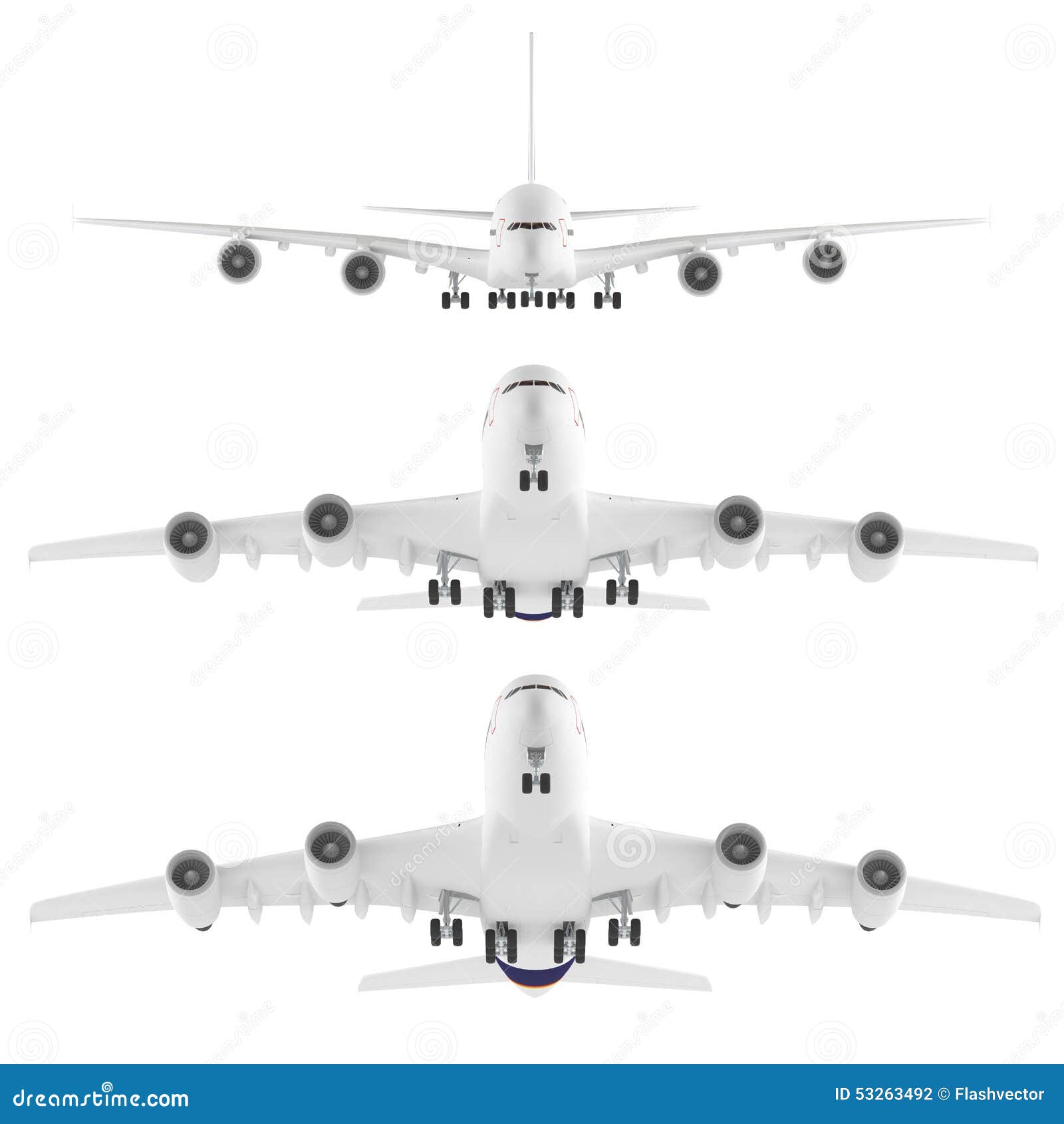 Nose of the Aircraft Airplane Isolated. Front View Stock Photo - Image ...