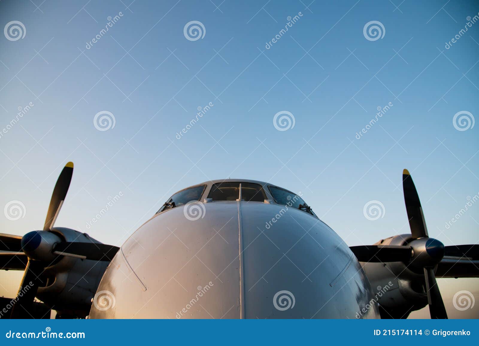 The nose of the aircraft stock photo. Image of business - 215174114