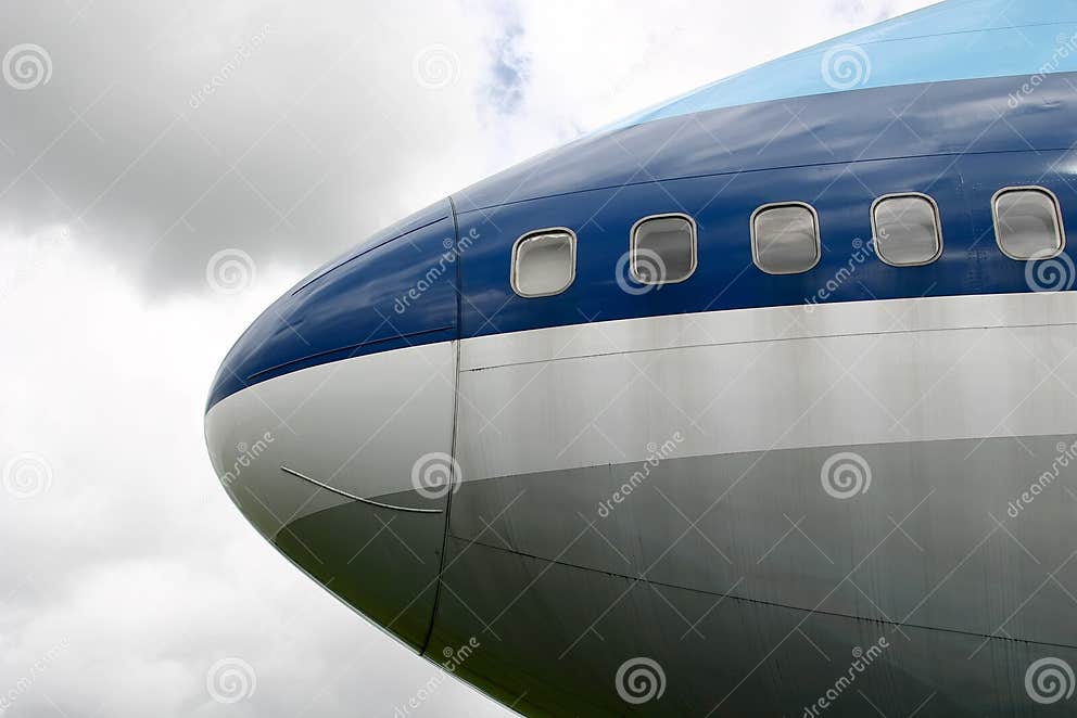 Nose of an airplane stock photo. Image of airliner, close - 3762084