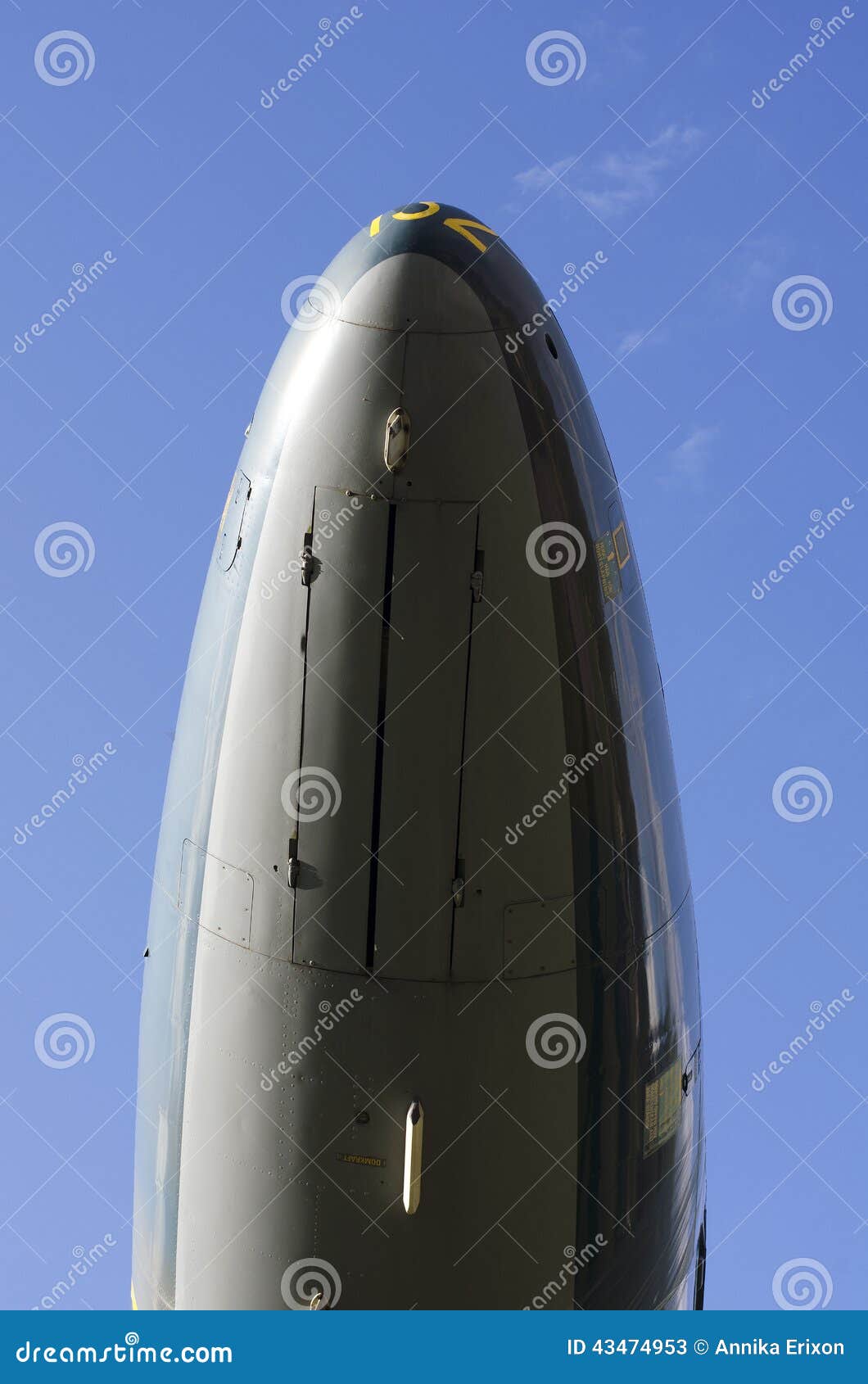 Nose of an airplane stock image. Image of military, sweden - 43474953