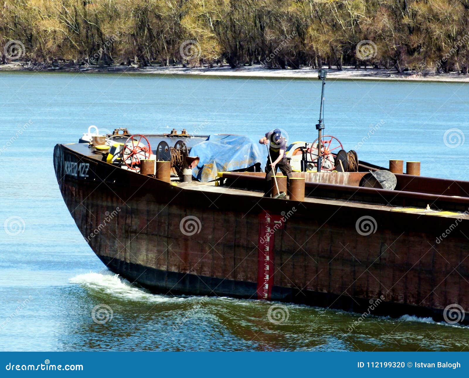 Spring Cleaning on the Barge Editorial Image - Image of side, upstream ...